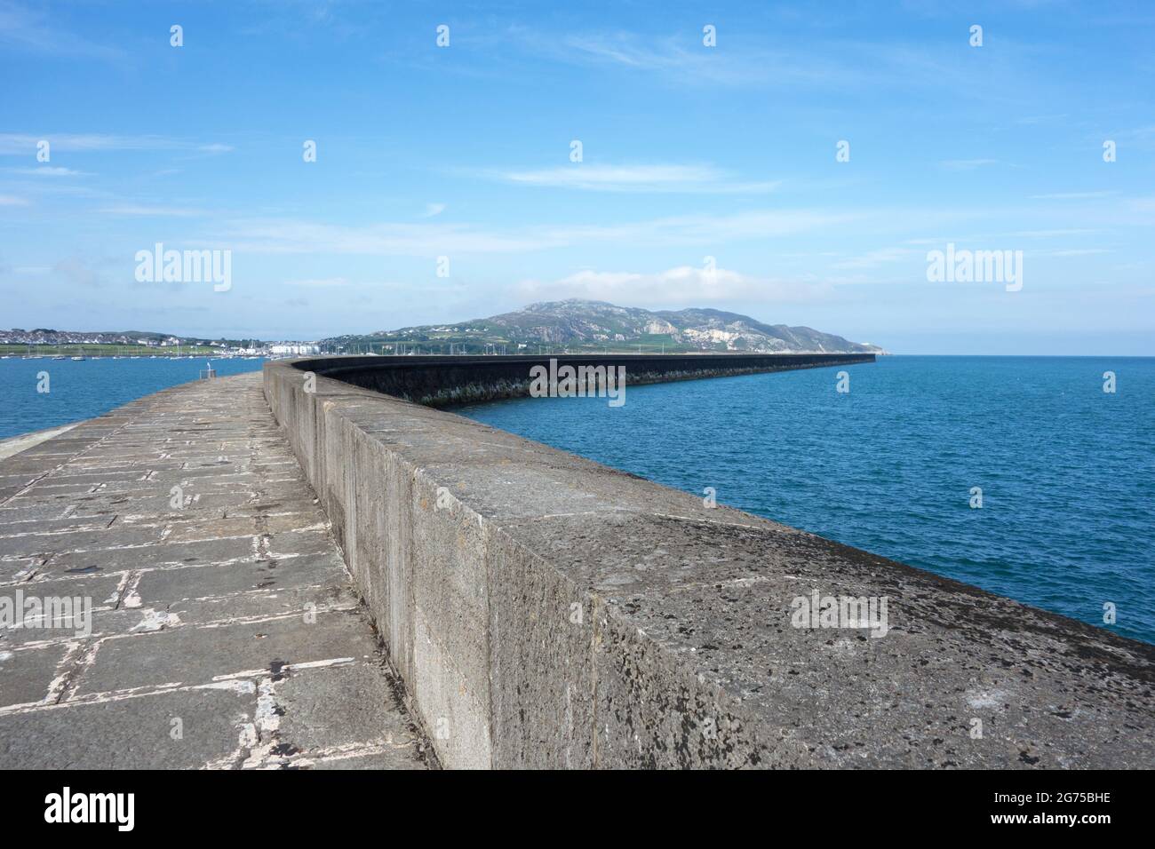 Holyhead breakwater on Holy Island Anglesey Wales, which is the longest ...
