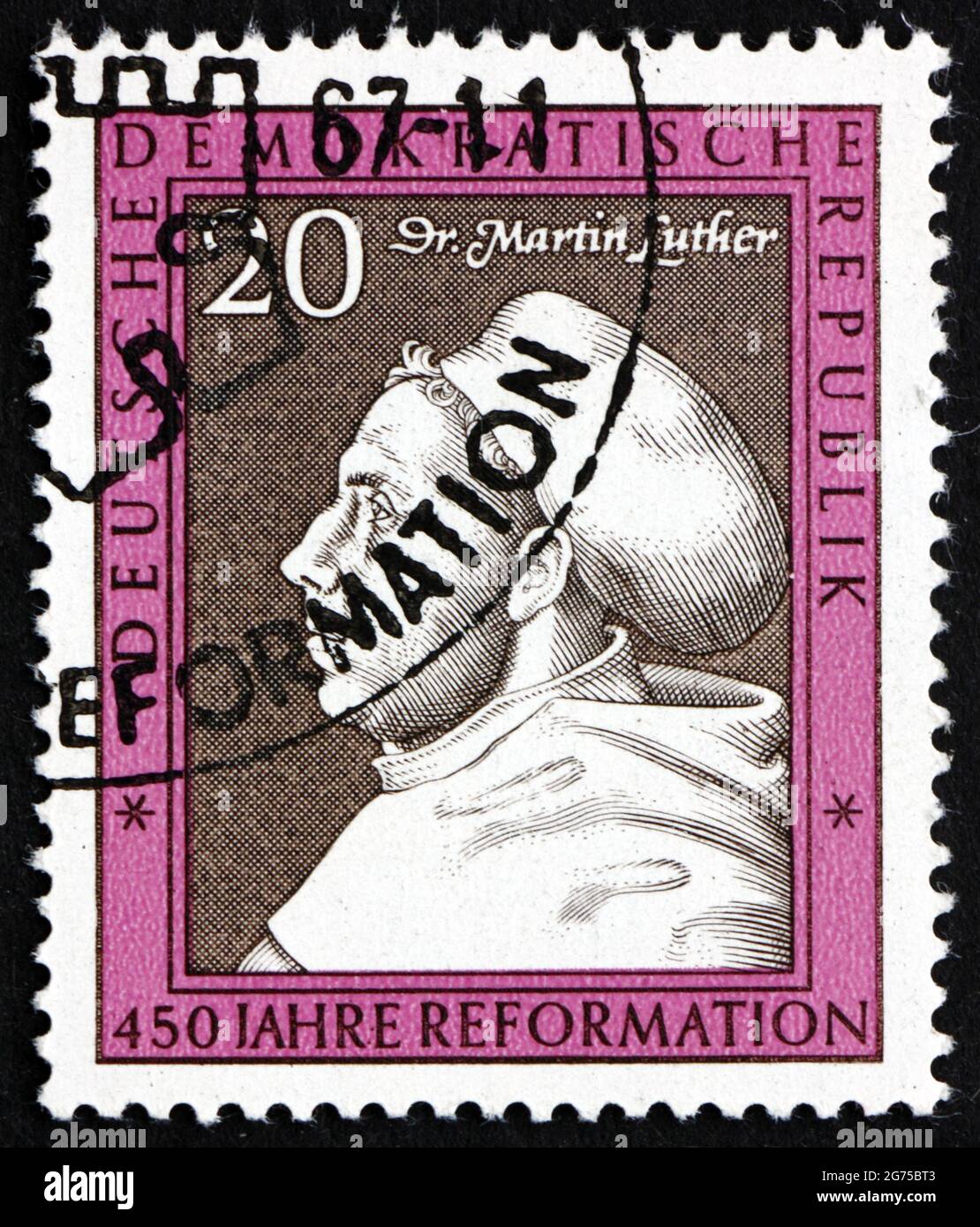 GERMANY - CIRCA 1967: a stamp printed in Germany shows Martin Luther ...