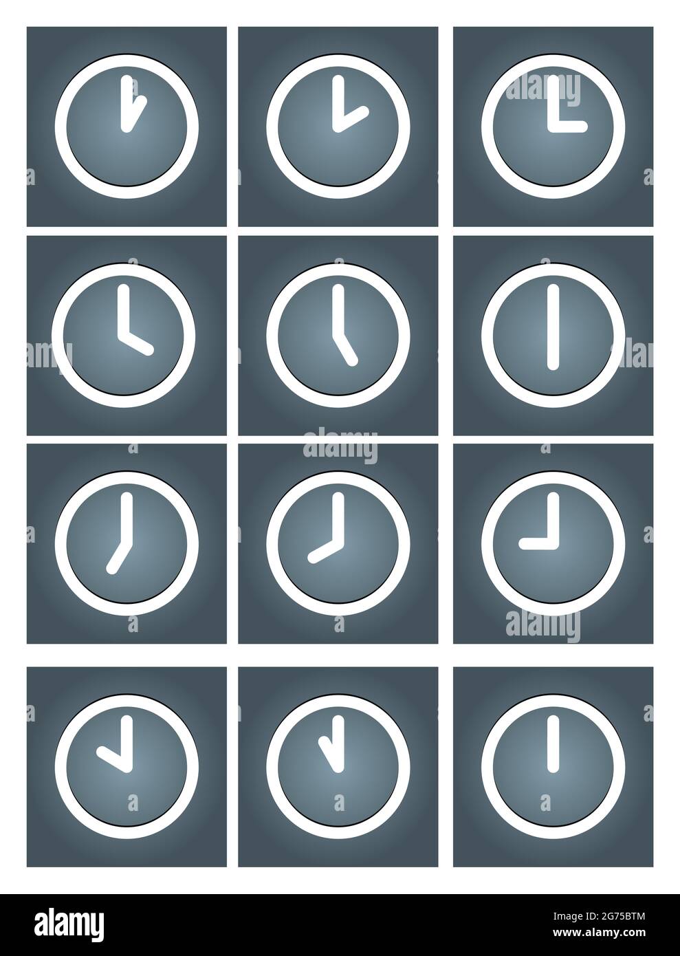 Vectorized set of hours on clock Stock Vector Image & Art - Alamy