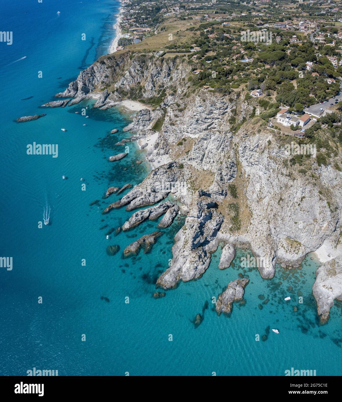 Aerial view of Capo Vaticano, Calabria, Italy. Lighthouse and ...