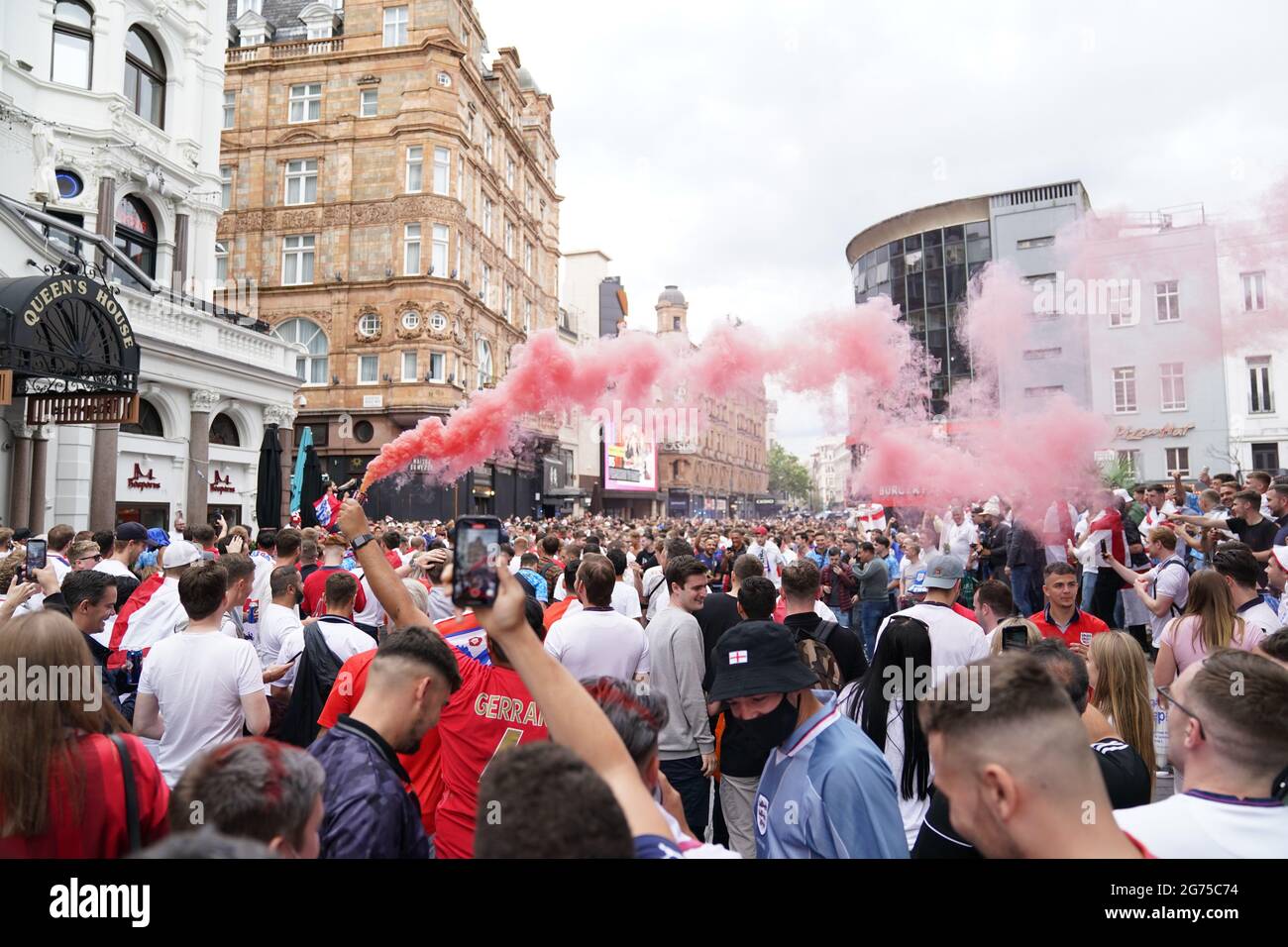 England fans partying in Leicester Square, central London, ahead of the ...