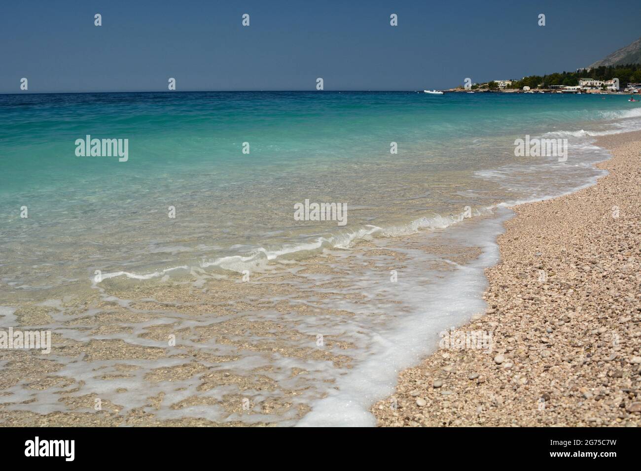 View of the beach of Dhermi. Vlore county. Albania Stock Photo - Alamy