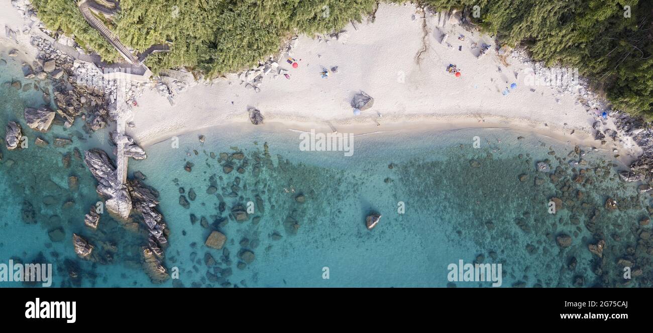 Aerial view of Michelino beach in Parghelia, Tropea. Calabria. Italy ...