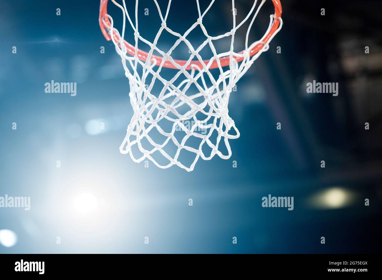 Basketball hoop isolated on black background. Professional sport ...