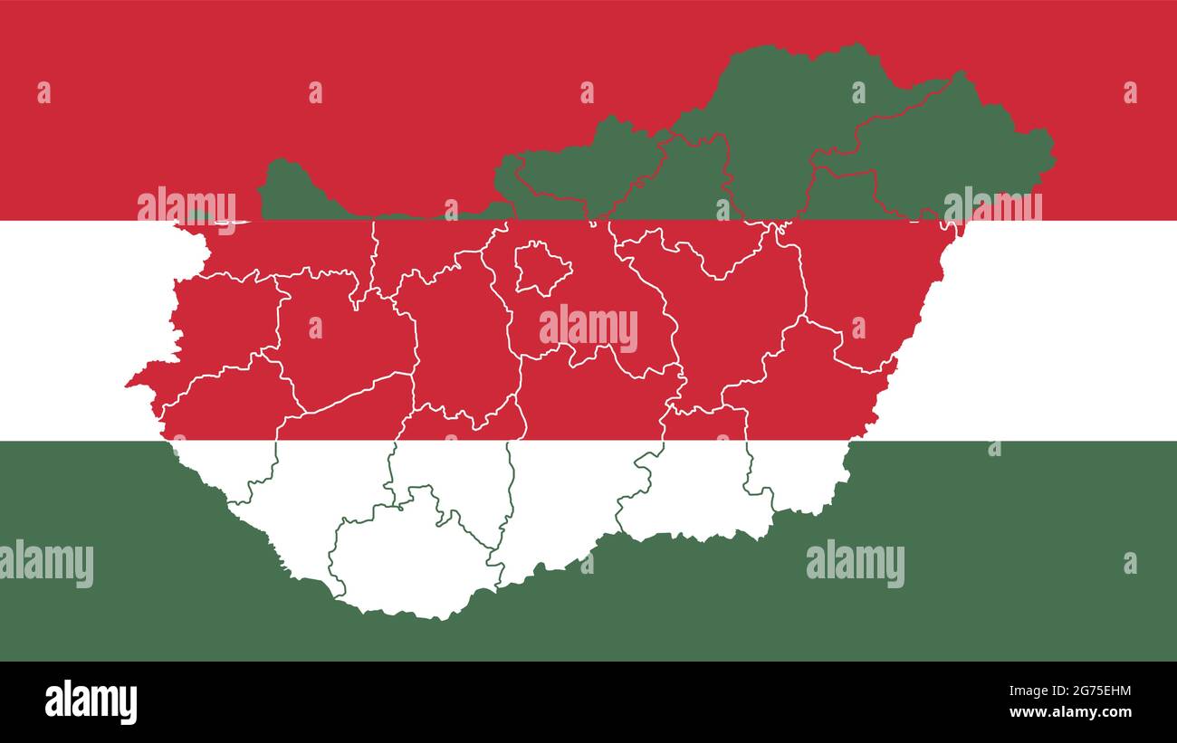 Hungary Flag Map