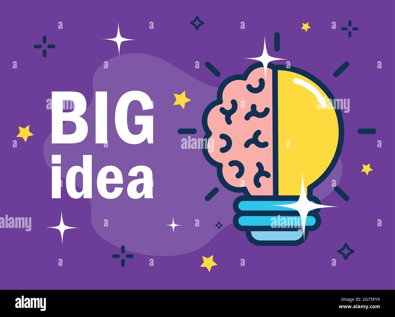 half of light bulb and brain, big idea Stock Vector Image & Art - Alamy