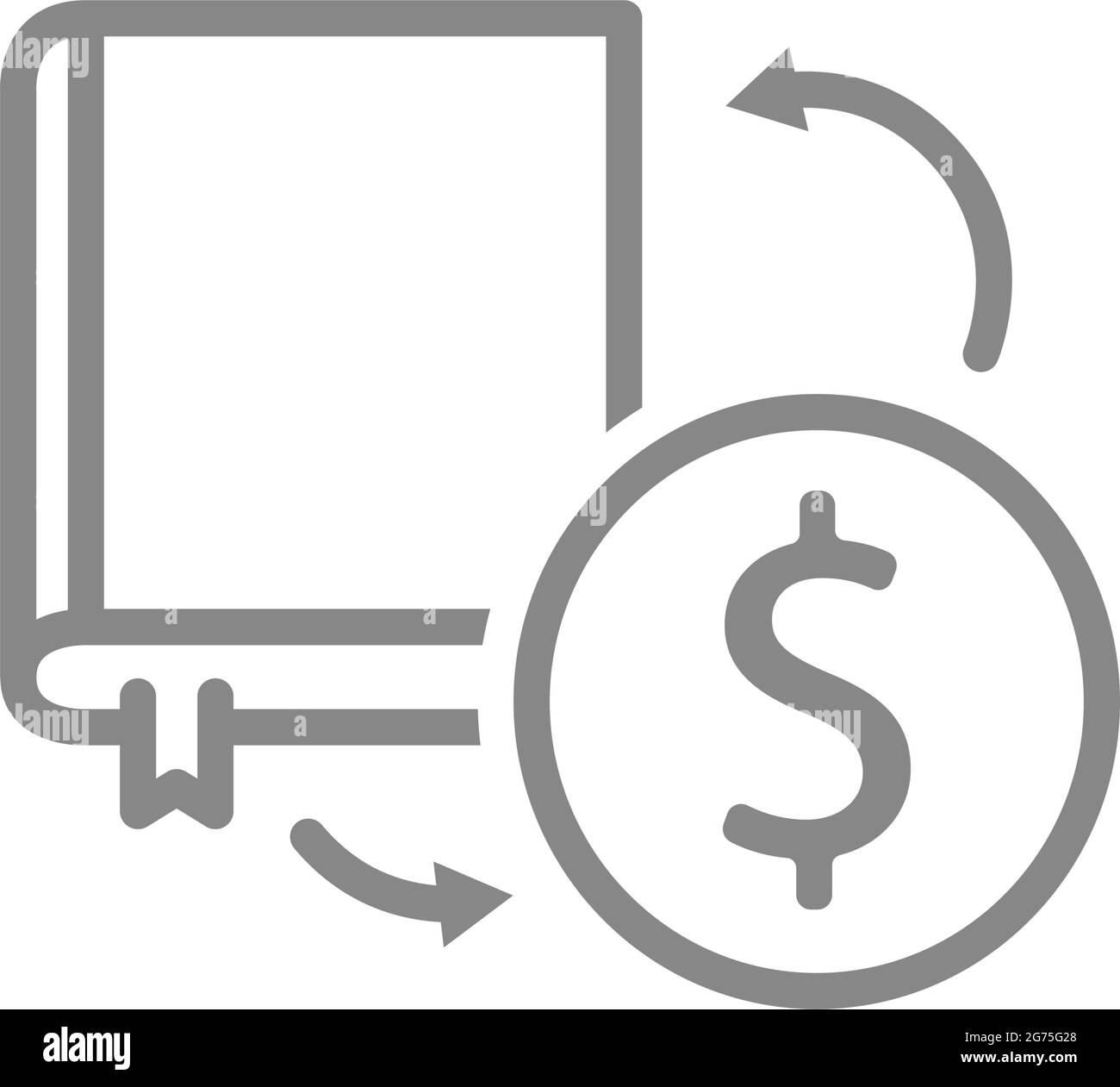 Sale of books line icon. Exchange of book for a coin, bookstore, online ...