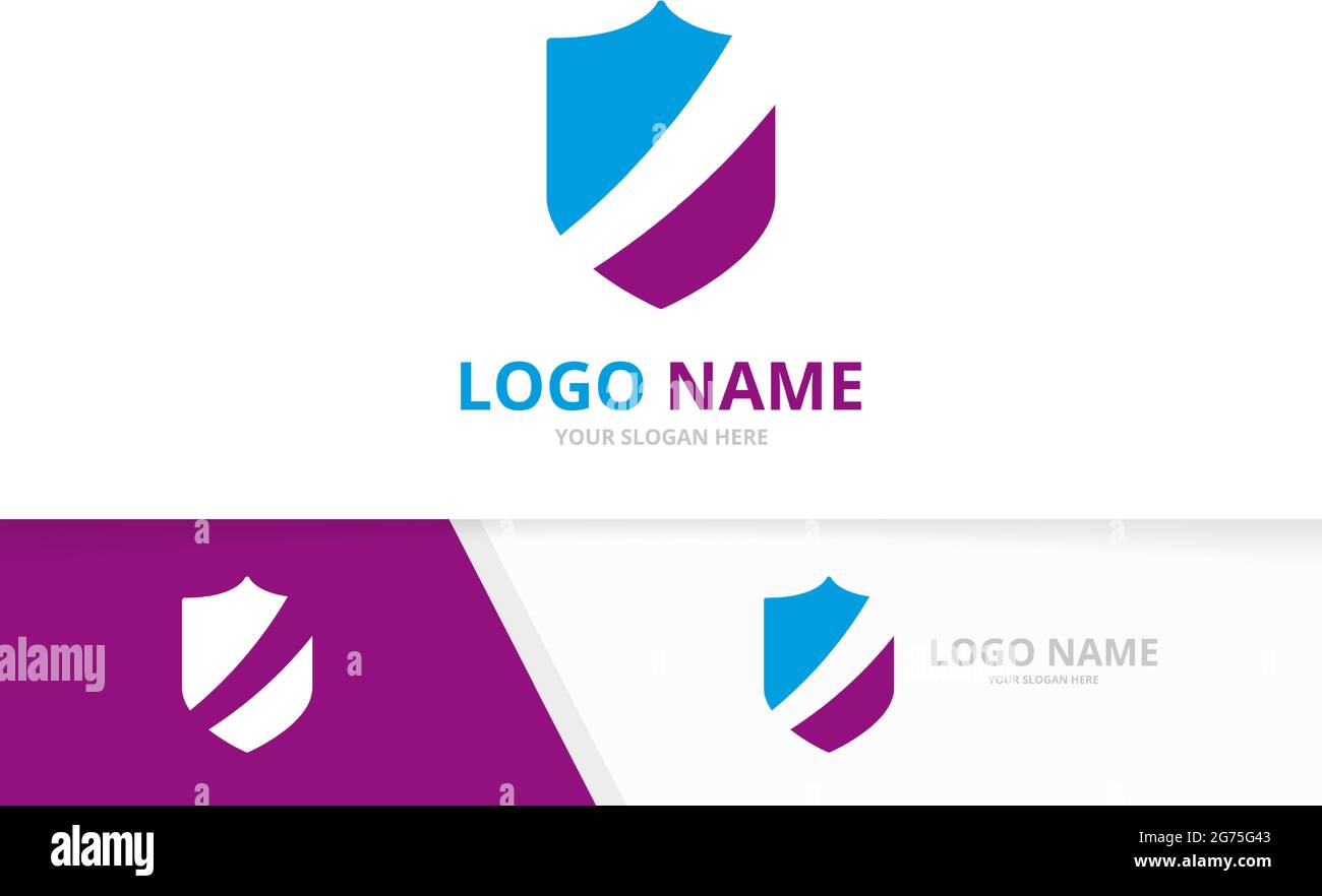 Shield logo design template. Defense, security and safety logotype ...