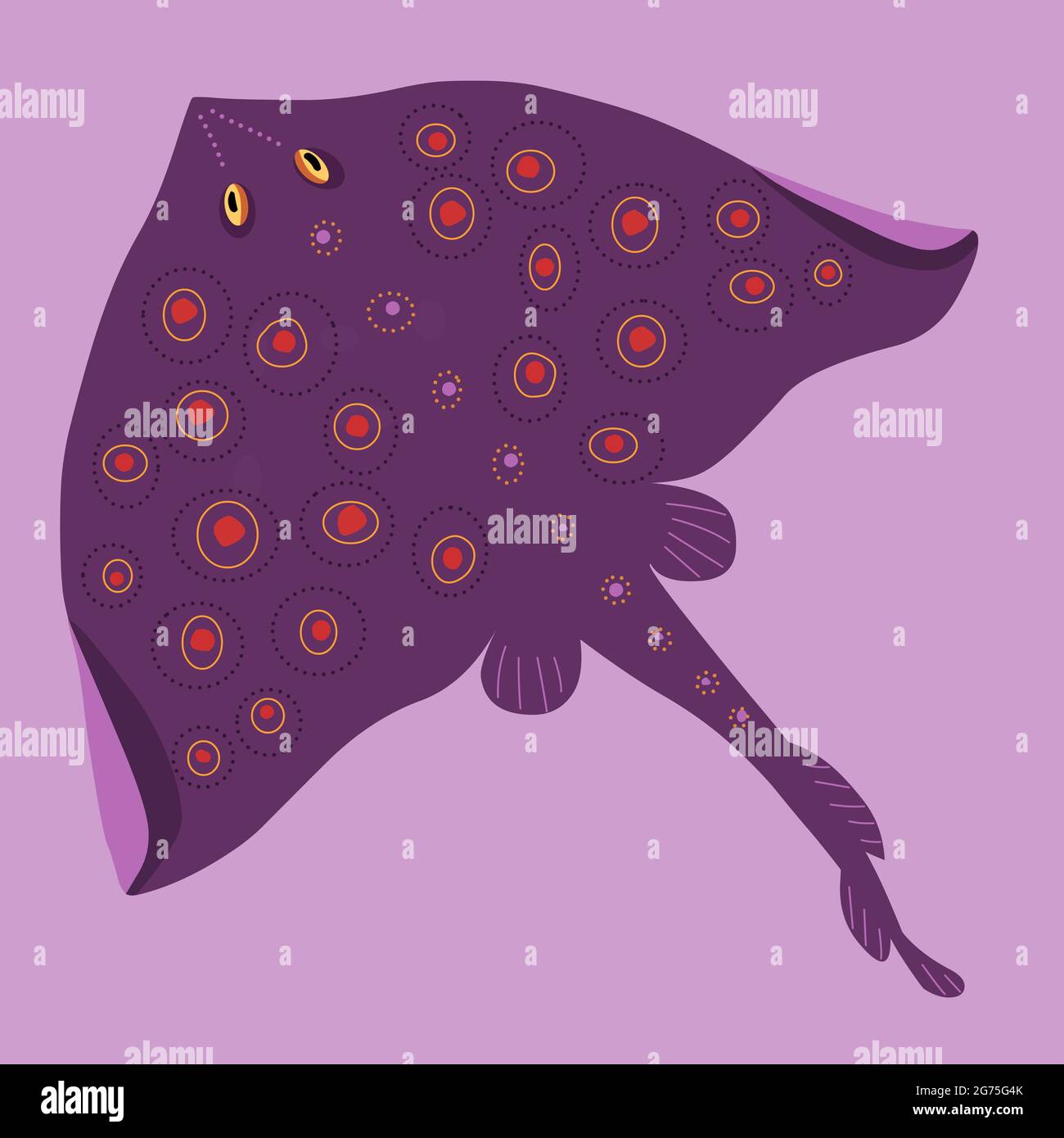 Purple ray, animal illustration Stock Photo - Alamy