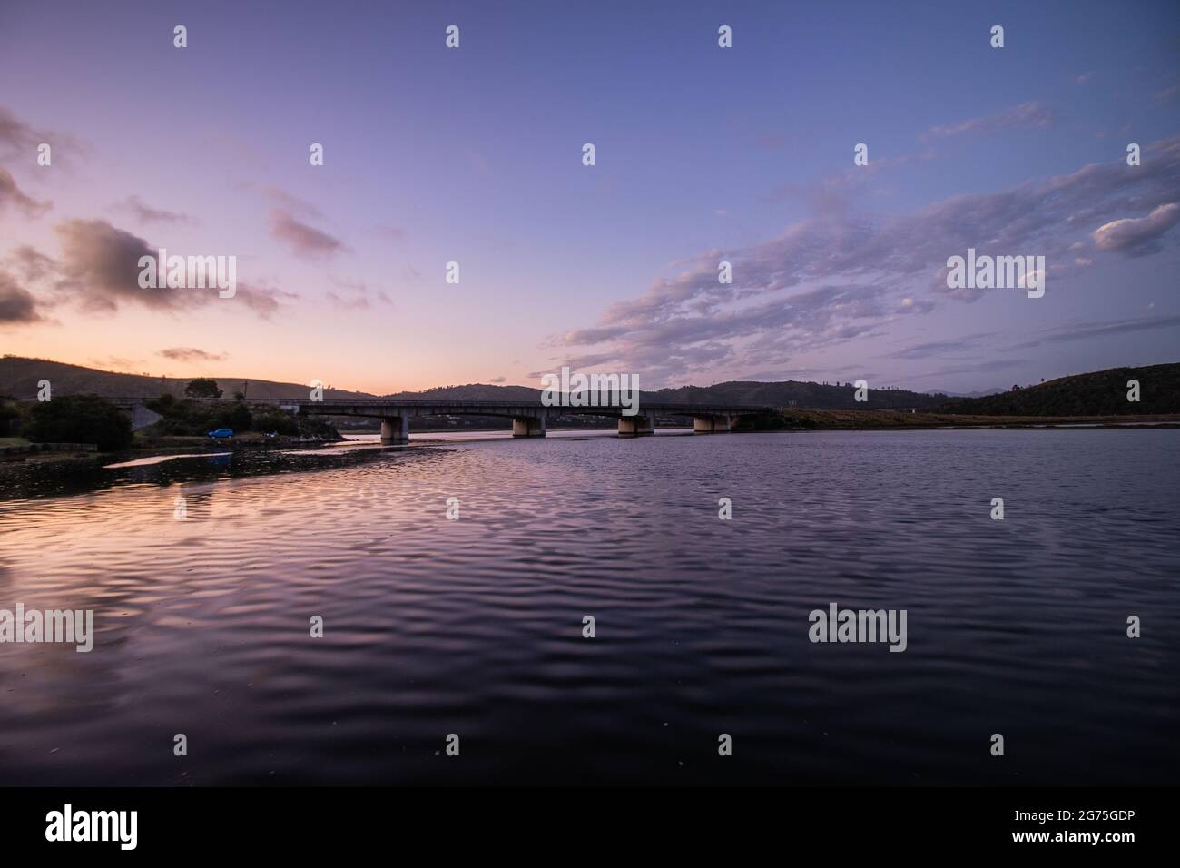 The Knysna highway bridge during sunset Stock Photo - Alamy