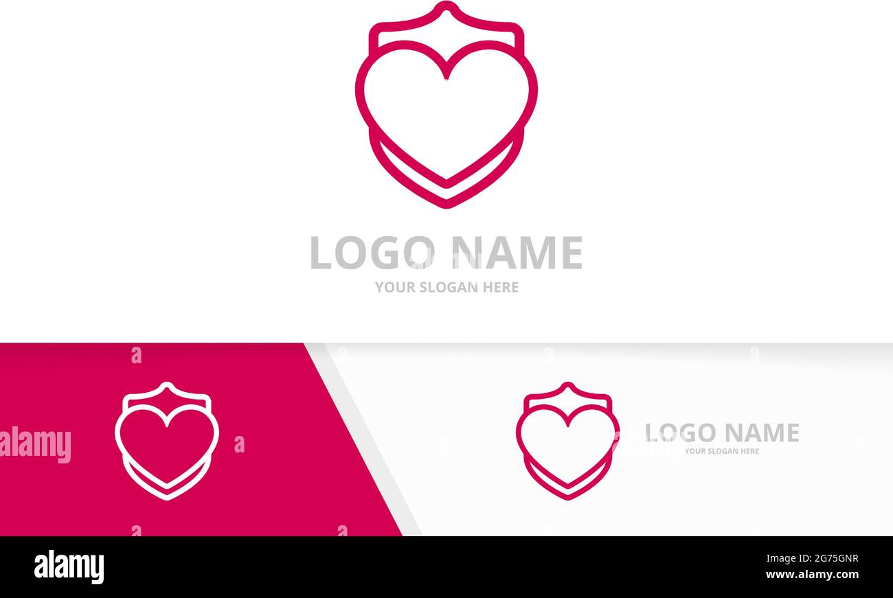Vector heart and shield logo combination. Love and guard logotype ...