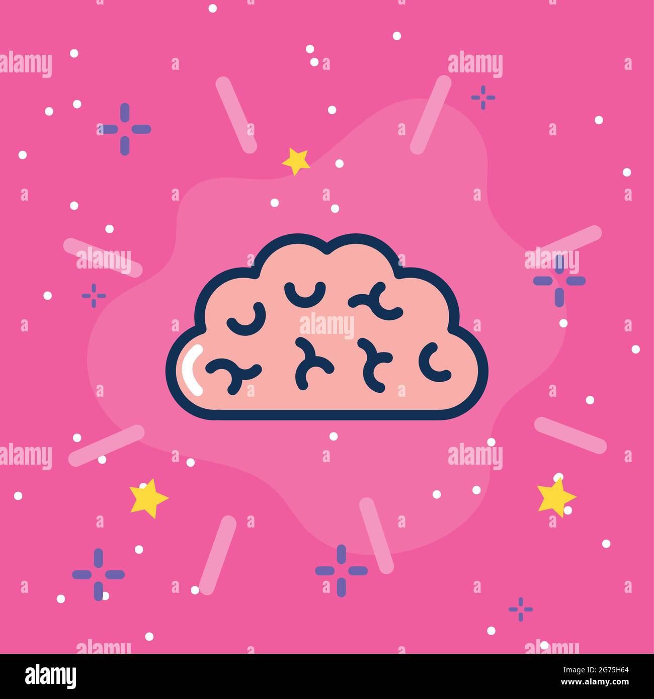 human brain on colorful background, creative design Stock Vector Image ...