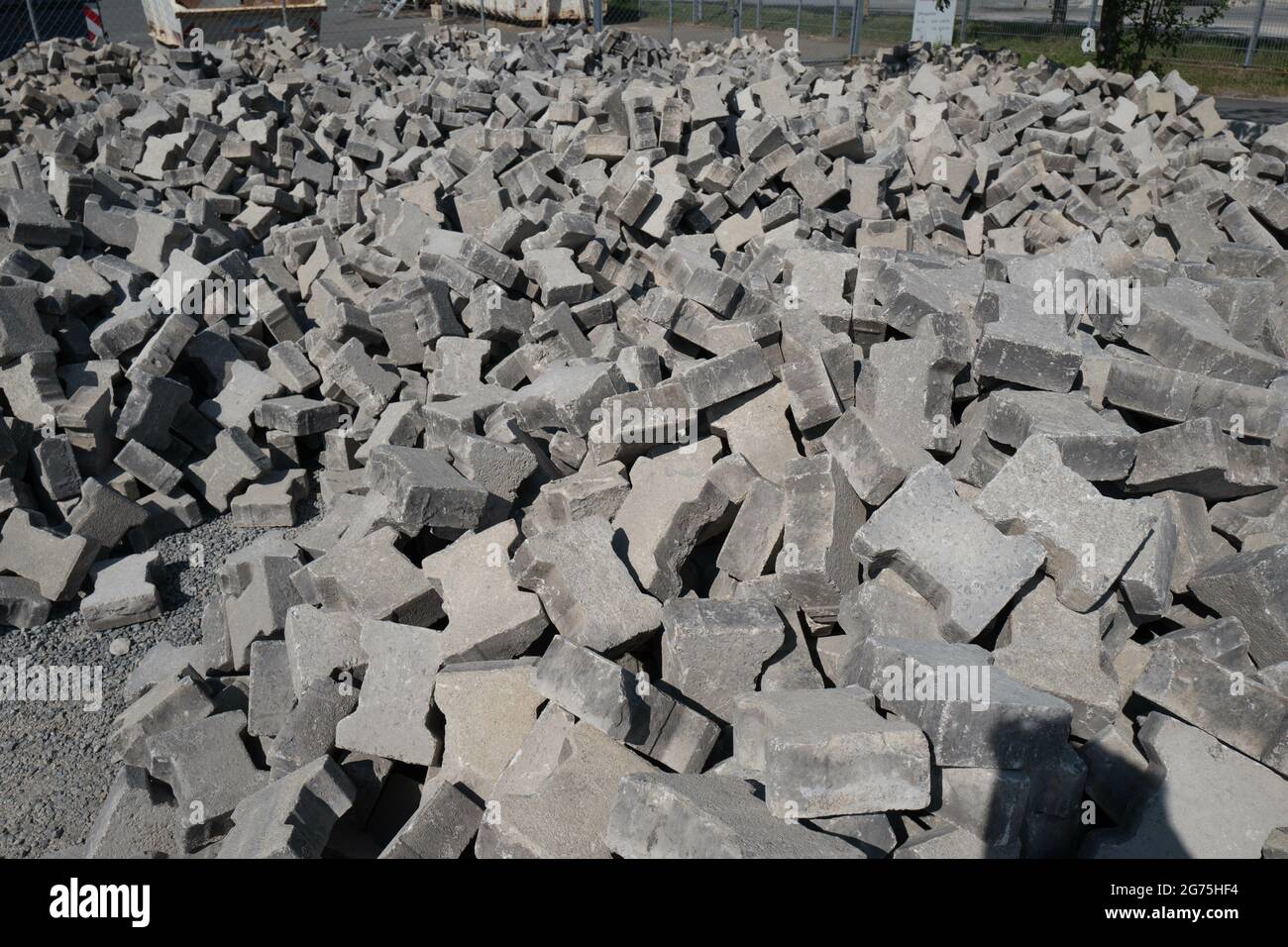A large pile of cement blocks Stock Photo - Alamy