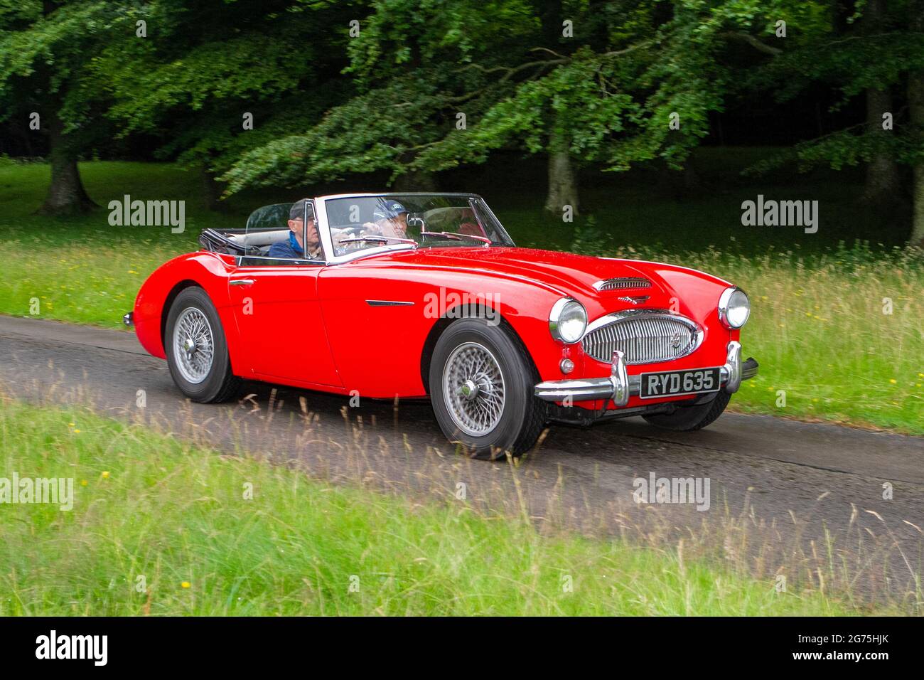A front view of 1962 60s Austin Healey British Spoorts Car 3000cc ...