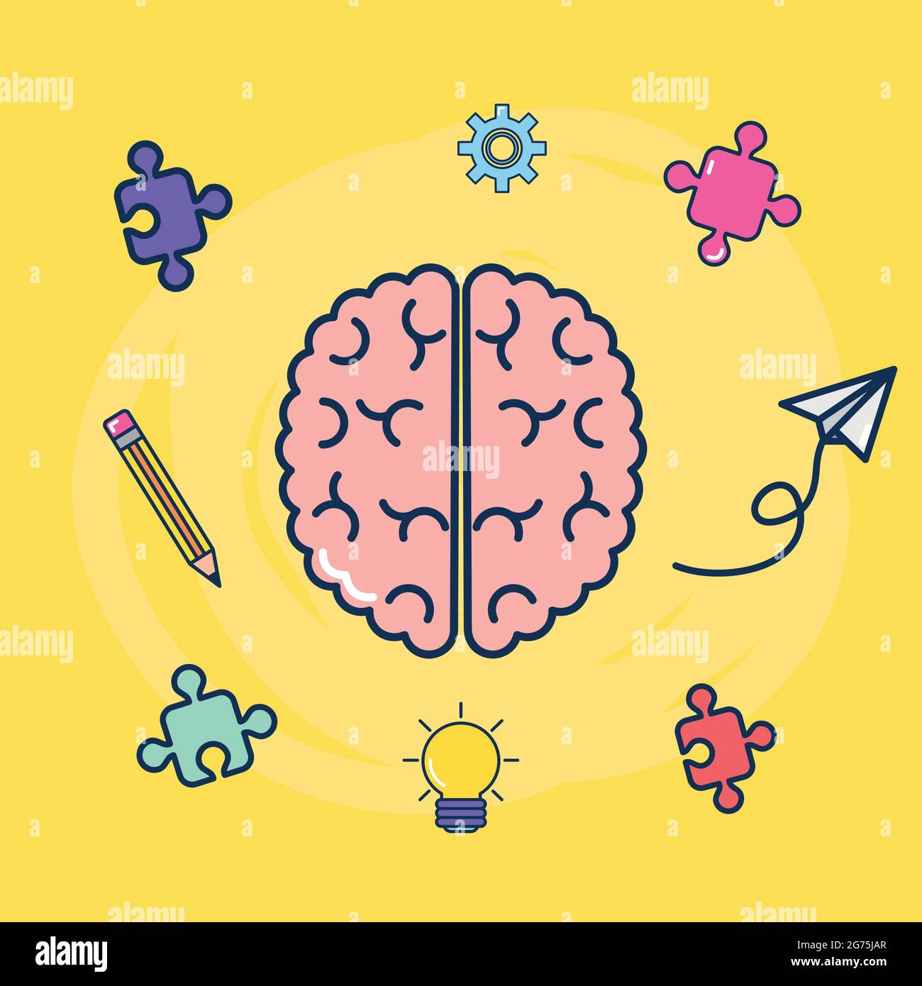 hemispheres of the brain functions, creative concept Stock Vector Image ...
