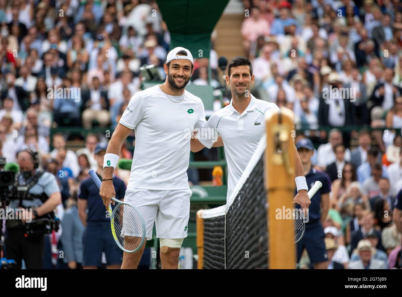 Matteo Berrettini (ITA) and Novak Djokovic (SRB) pose for a photo at ...