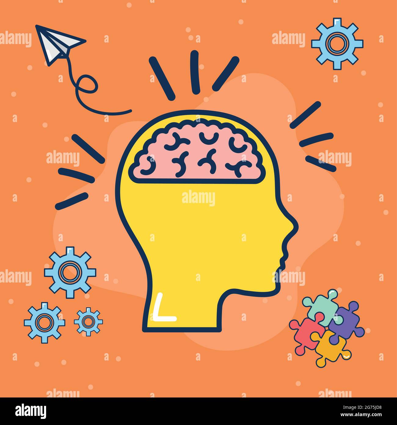 human head with brain, big idea Stock Vector Image & Art - Alamy