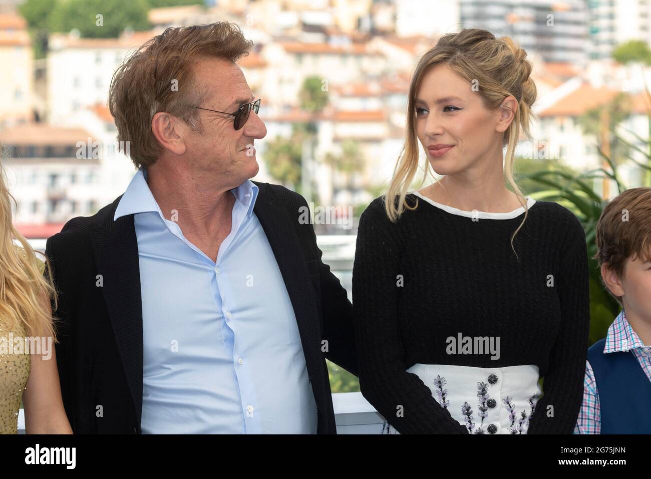 Sean Penn and daughter Dylan Penn pose at the photocall of 'Flag Day ...