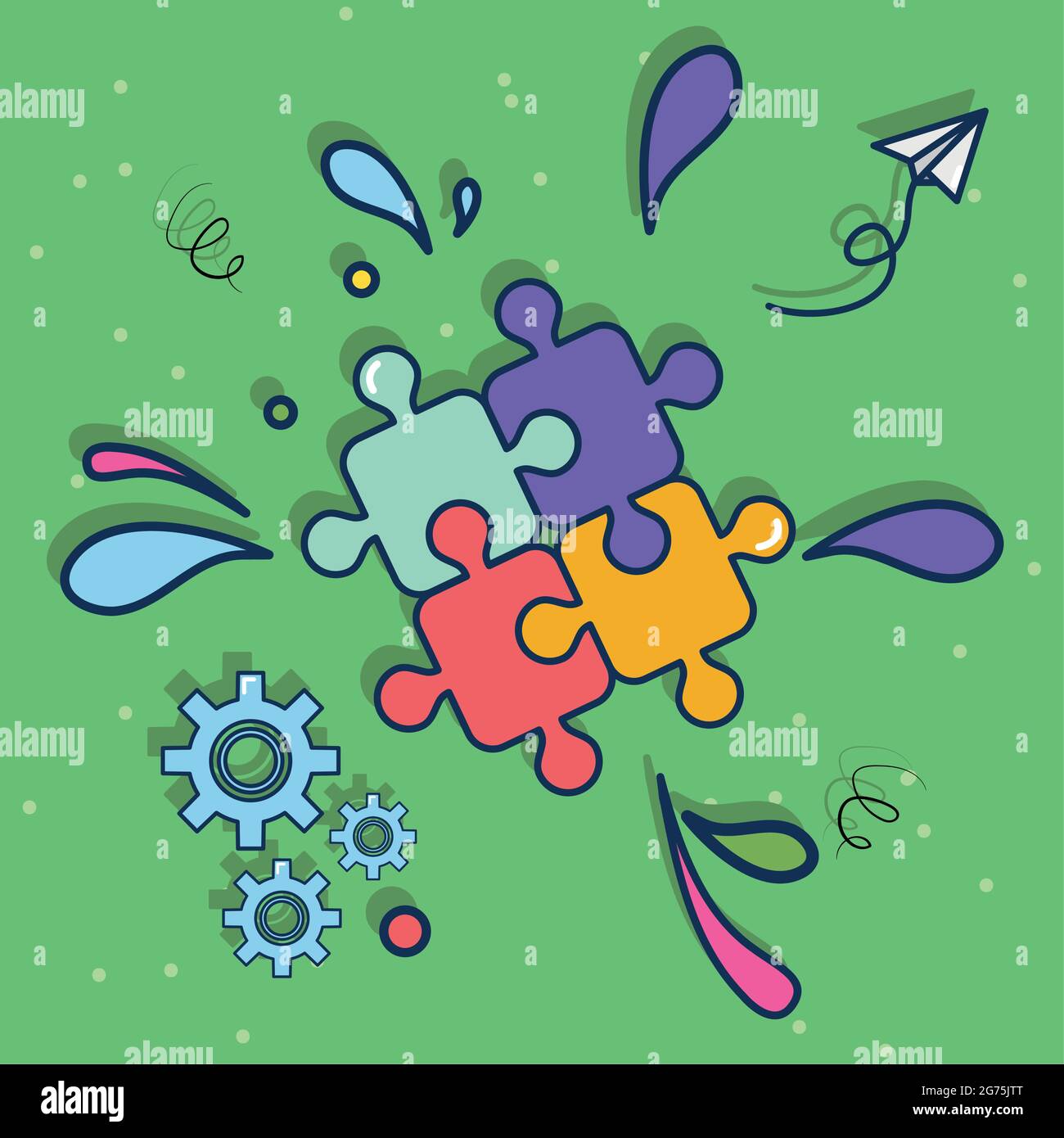 puzzle or symbol of teamwork, creative design Stock Vector Image & Art ...
