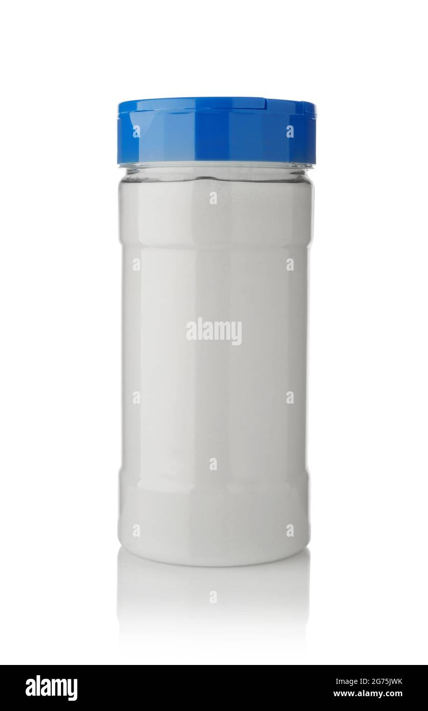 Jar salt on table Cut Out Stock Images & Pictures - Alamy