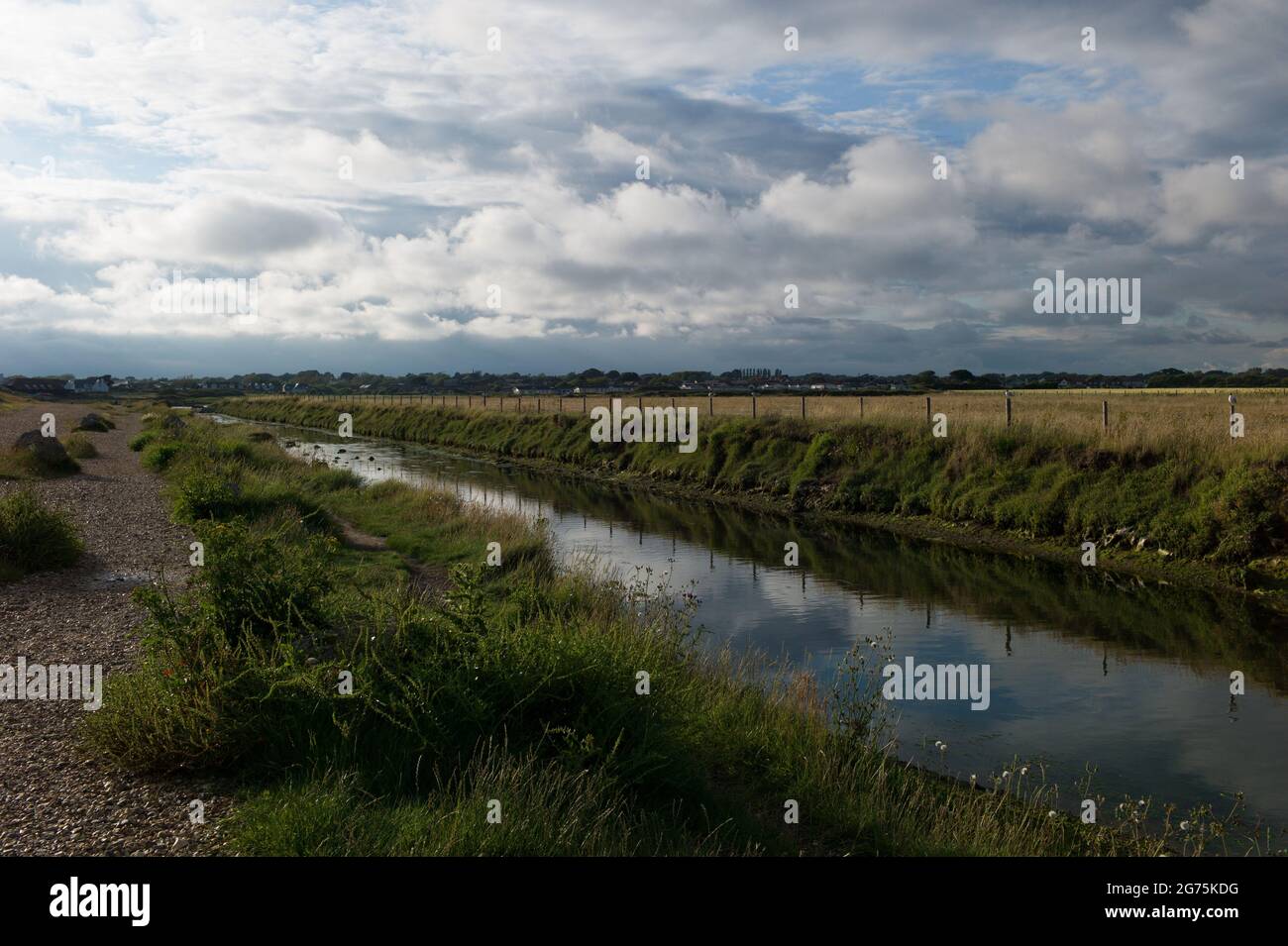 Coastal stretch of southern Hampshire with nature reserve Stock Photo ...