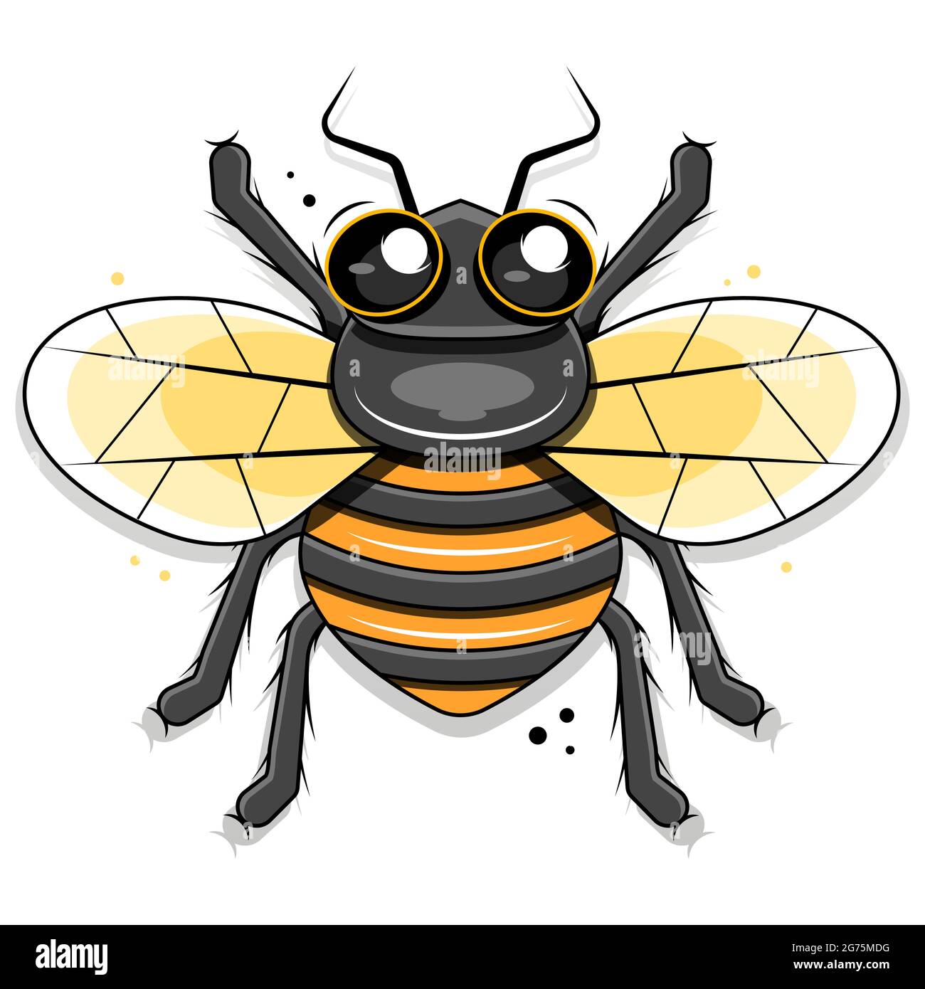 Cute little bee isolated on white background illustration Stock Vector ...