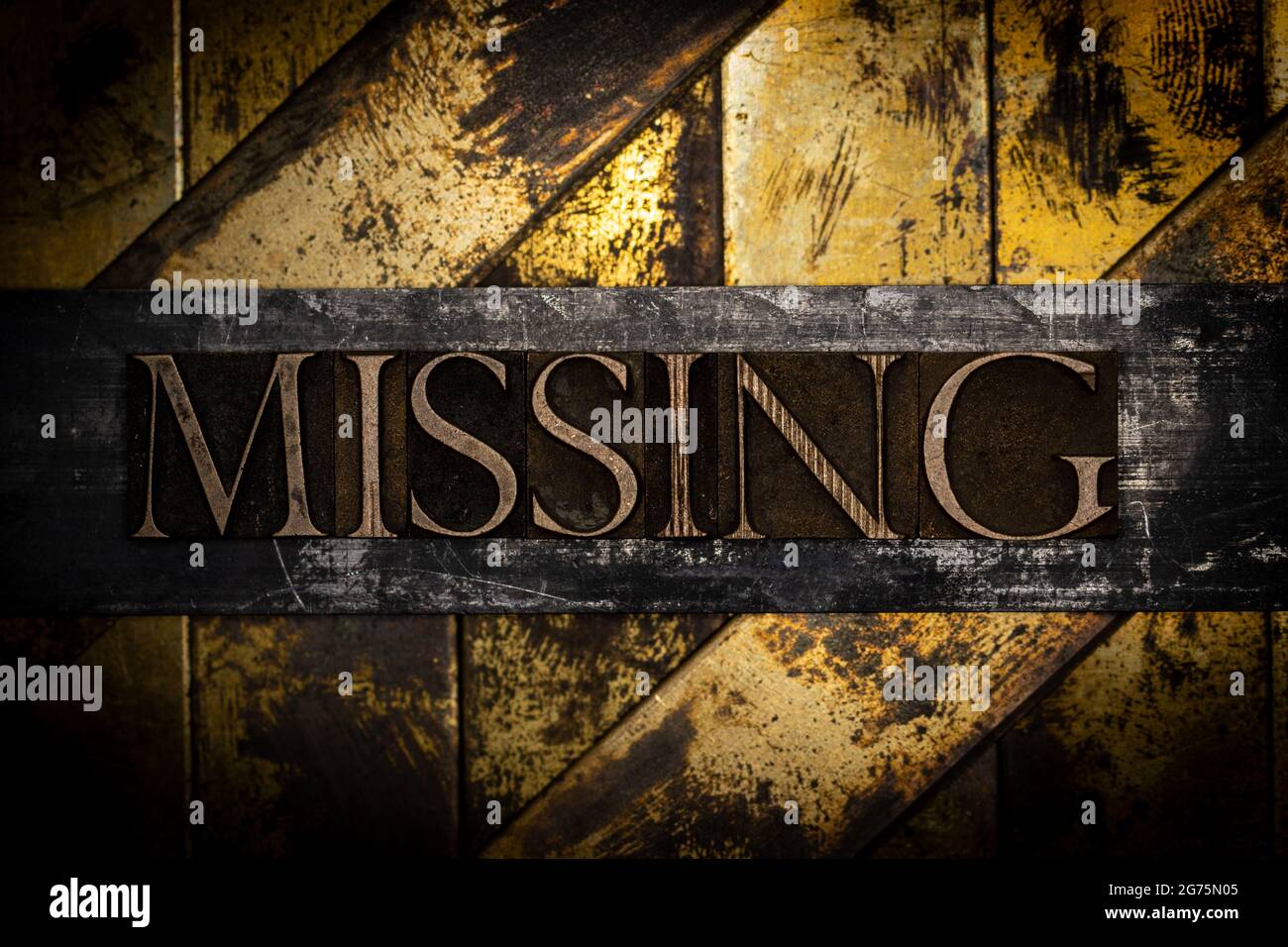 Missing text on vintage textured grunge copper and gold background ...