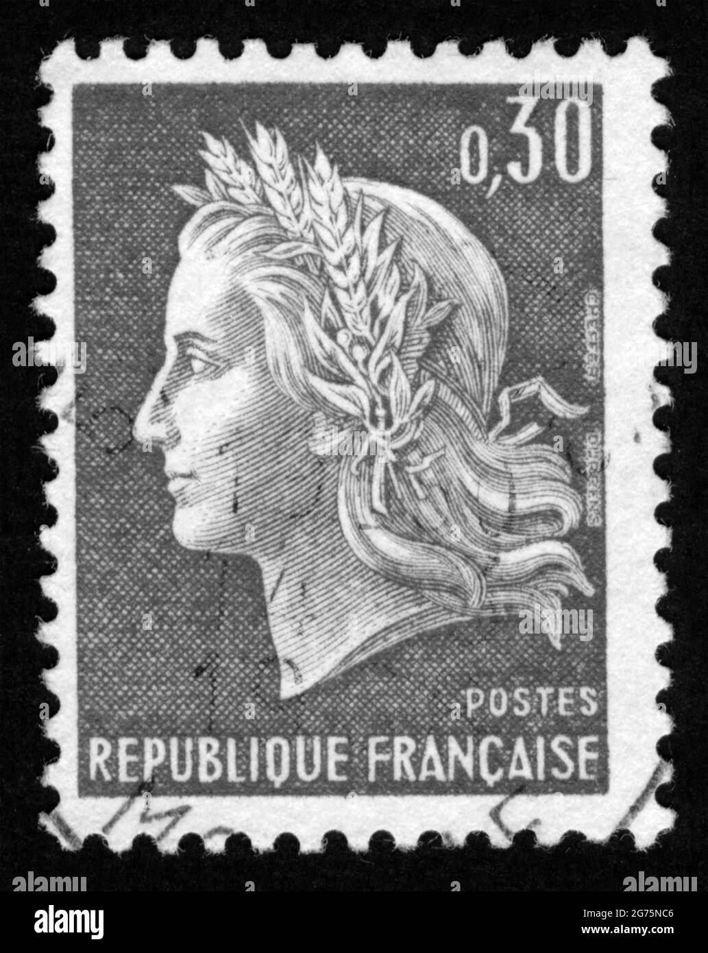 Old france postage stamp Black and White Stock Photos & Images - Alamy