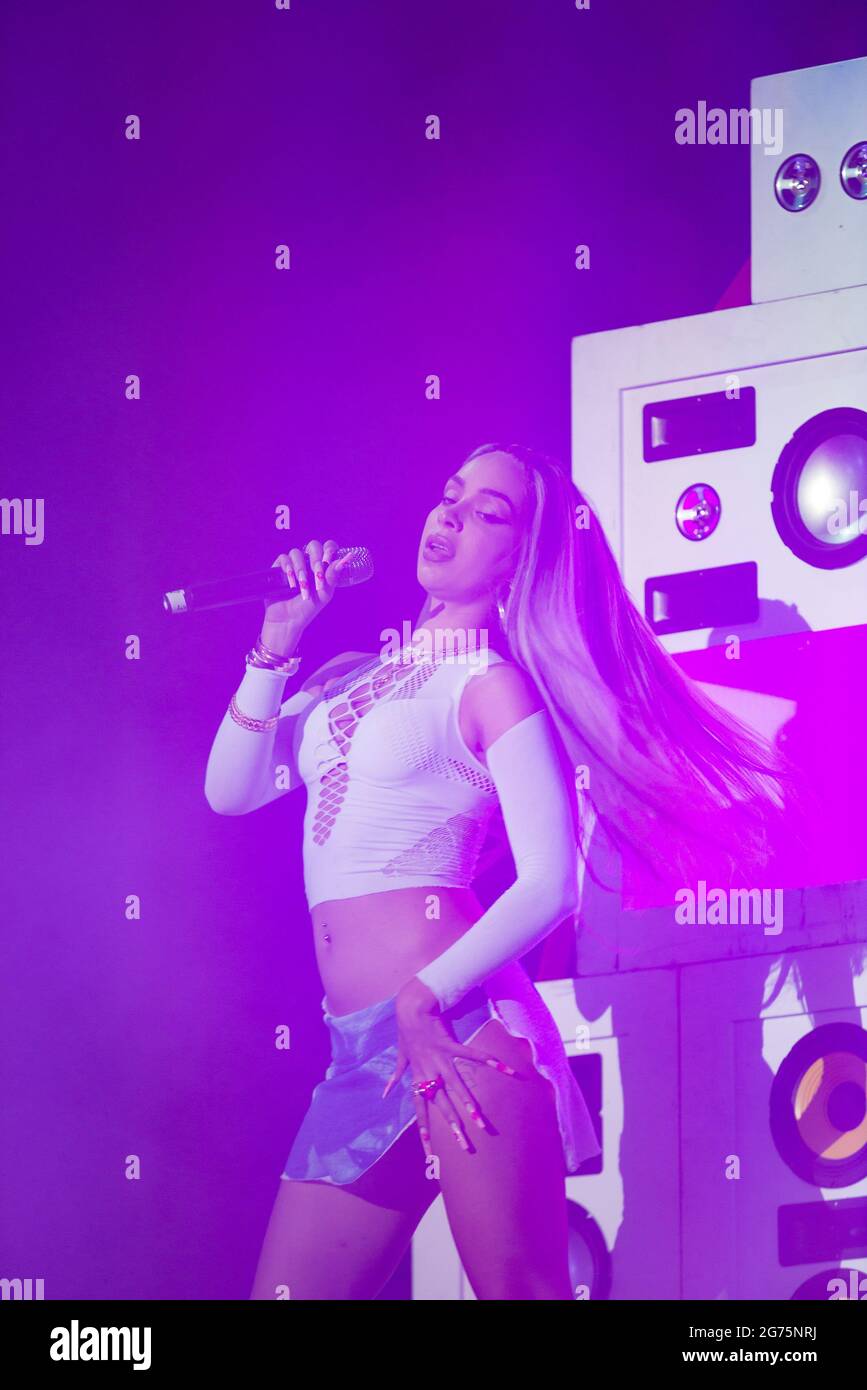 Valencia, Spain. 10th July, 2021. Bad Gyal performs live on stage ...