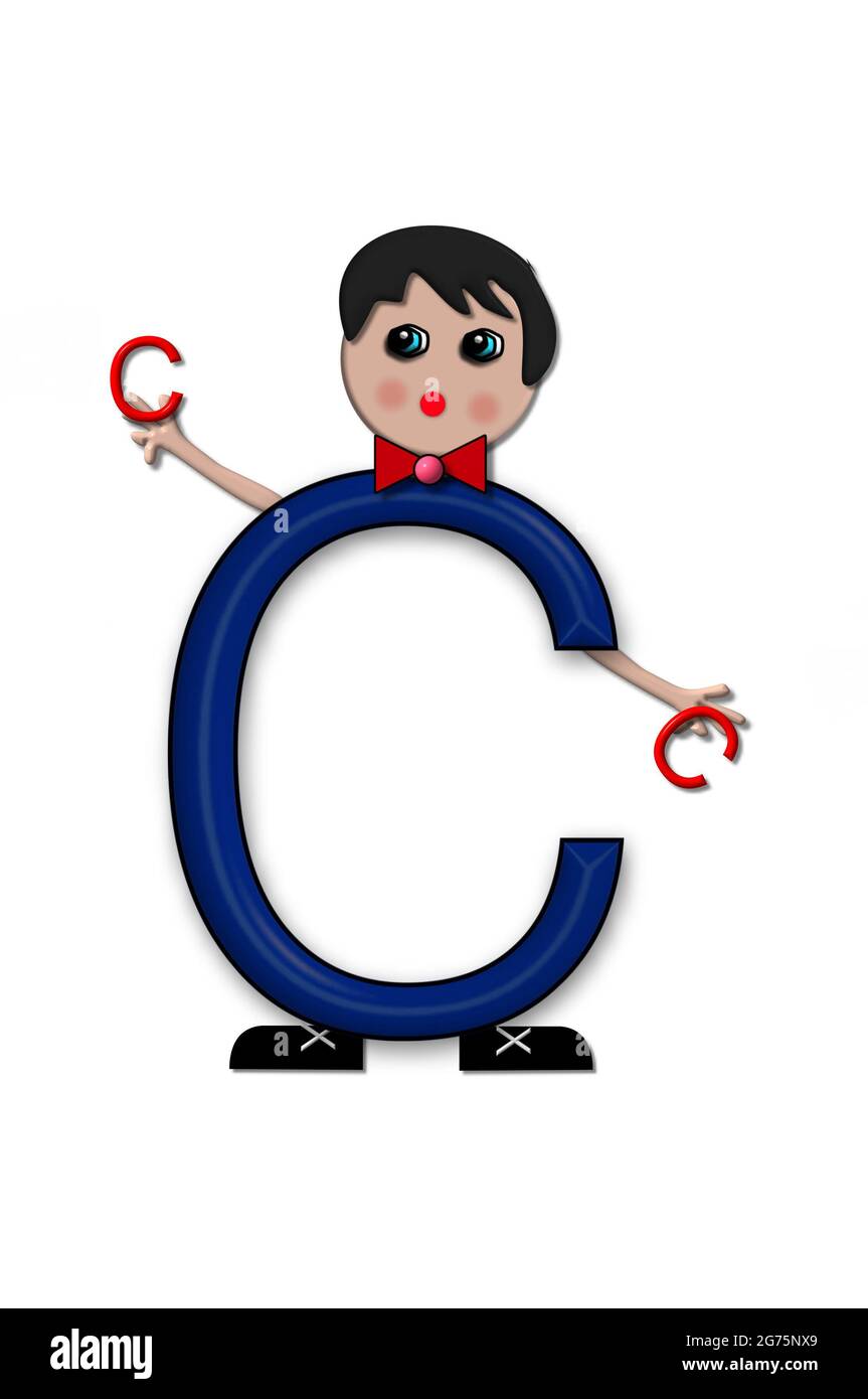 The letter C, in the alphabet set Living Letters, has head, arms and ...