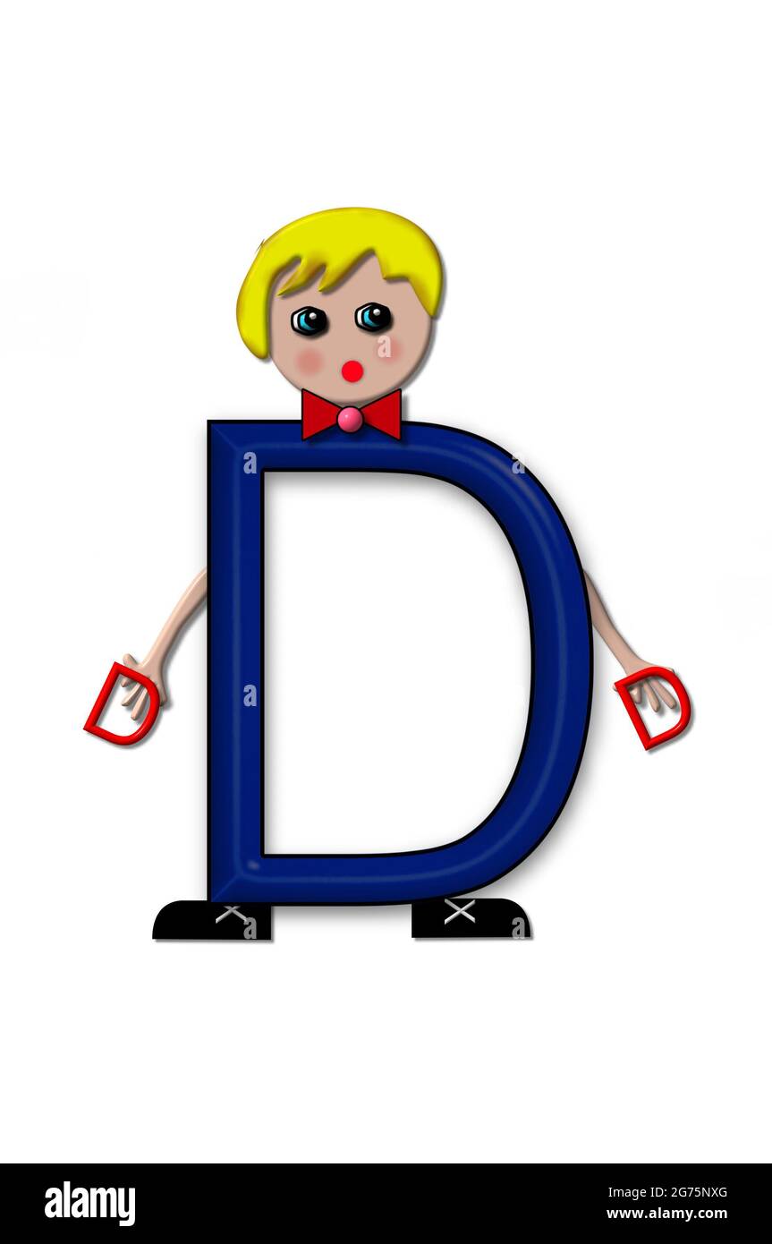 The letter D, in the alphabet set Living Letters, has head, arms and ...