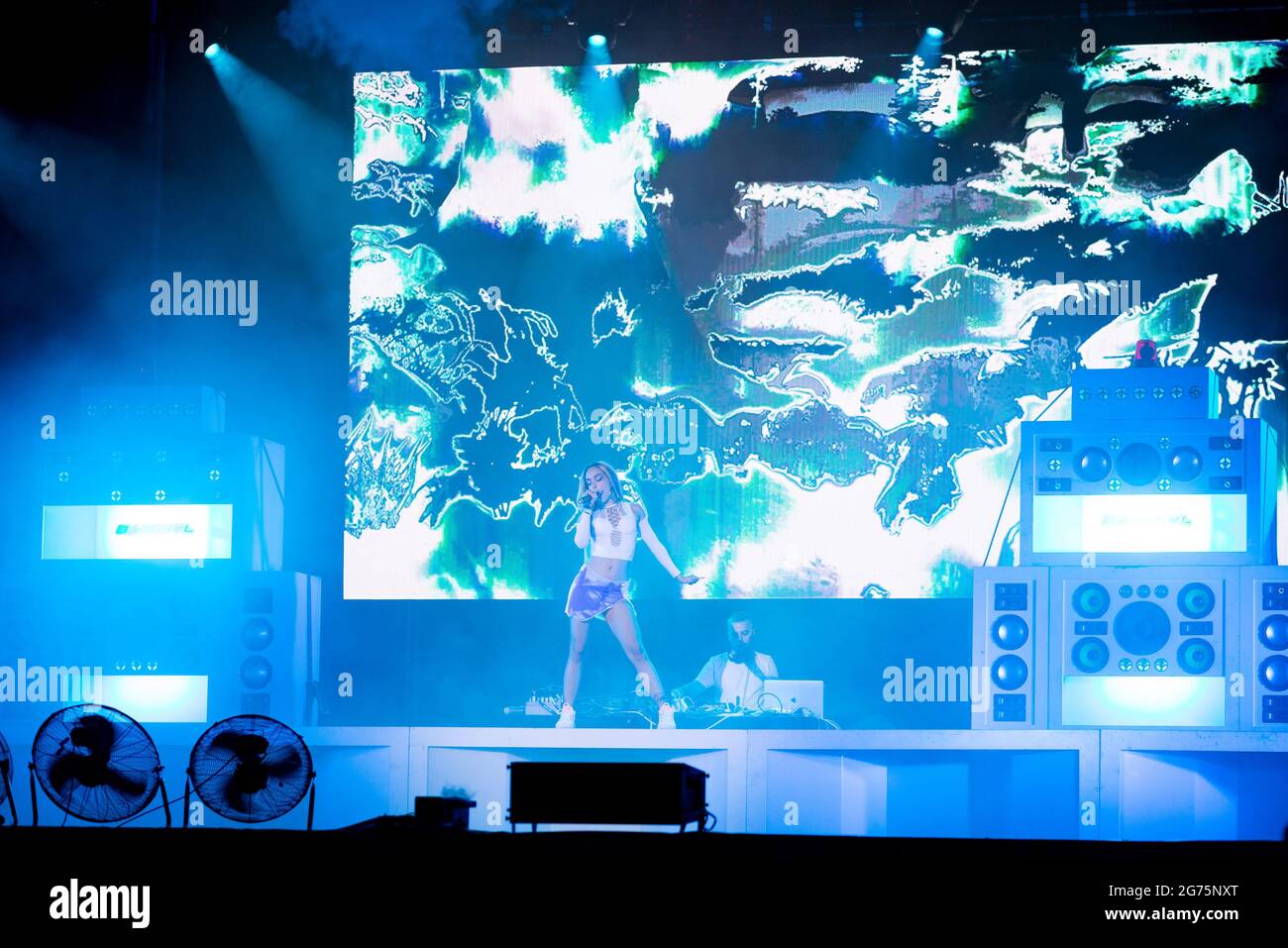 Valencia, Spain. 10th July, 2021. Bad Gyal performs live on stage ...