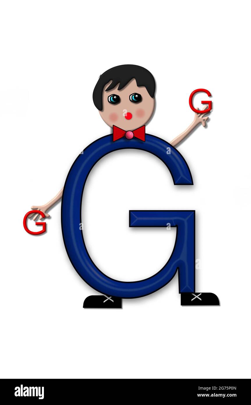 The letter G, in the alphabet set Living Letters, has head, arms and ...