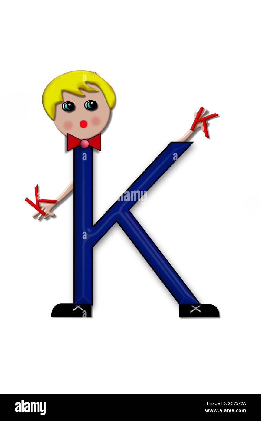 The letter K, in the alphabet set Living Letters, has head, arms and ...