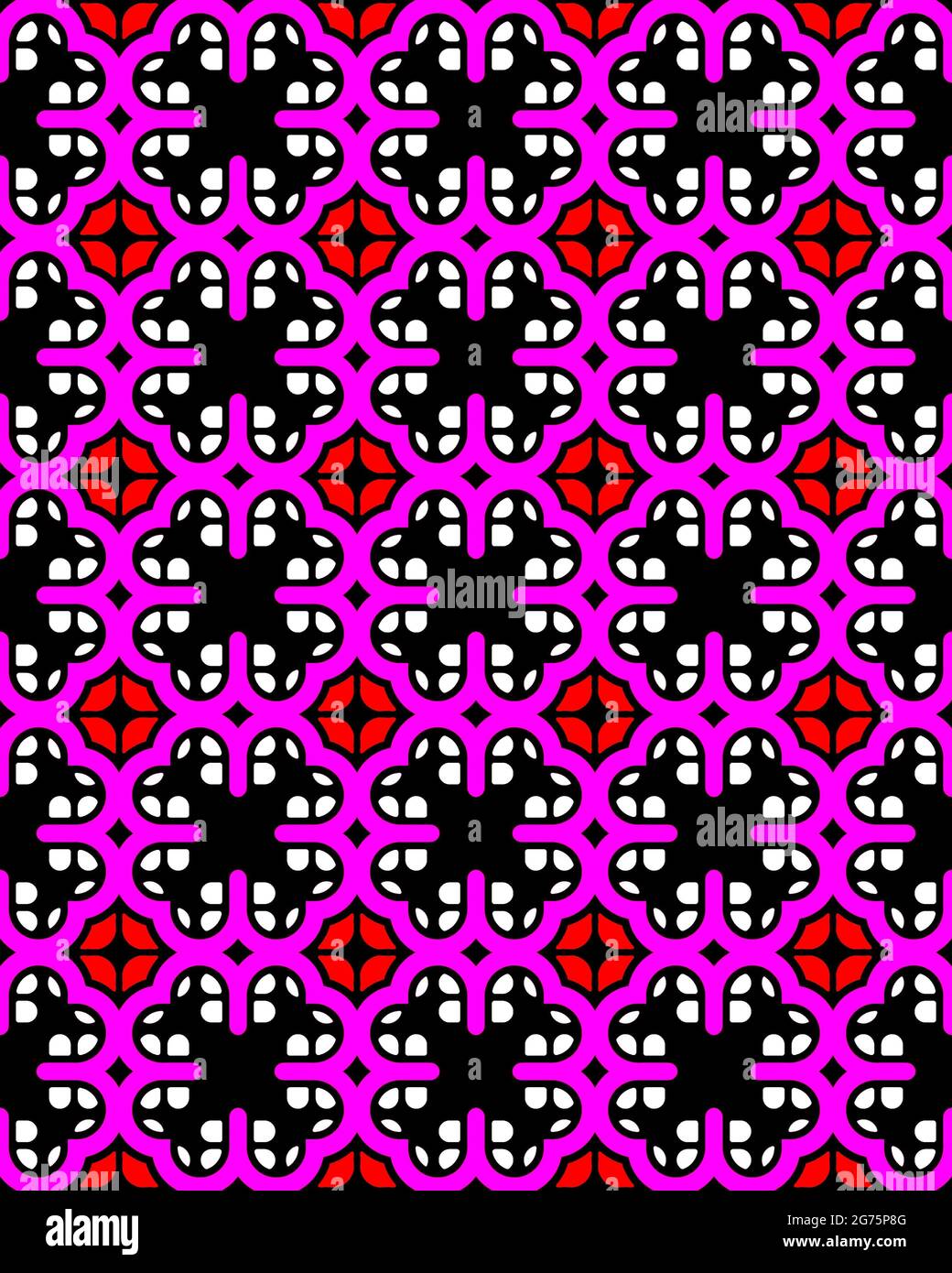 An illustration of a seamless tile pattern with ornaments in purple ...