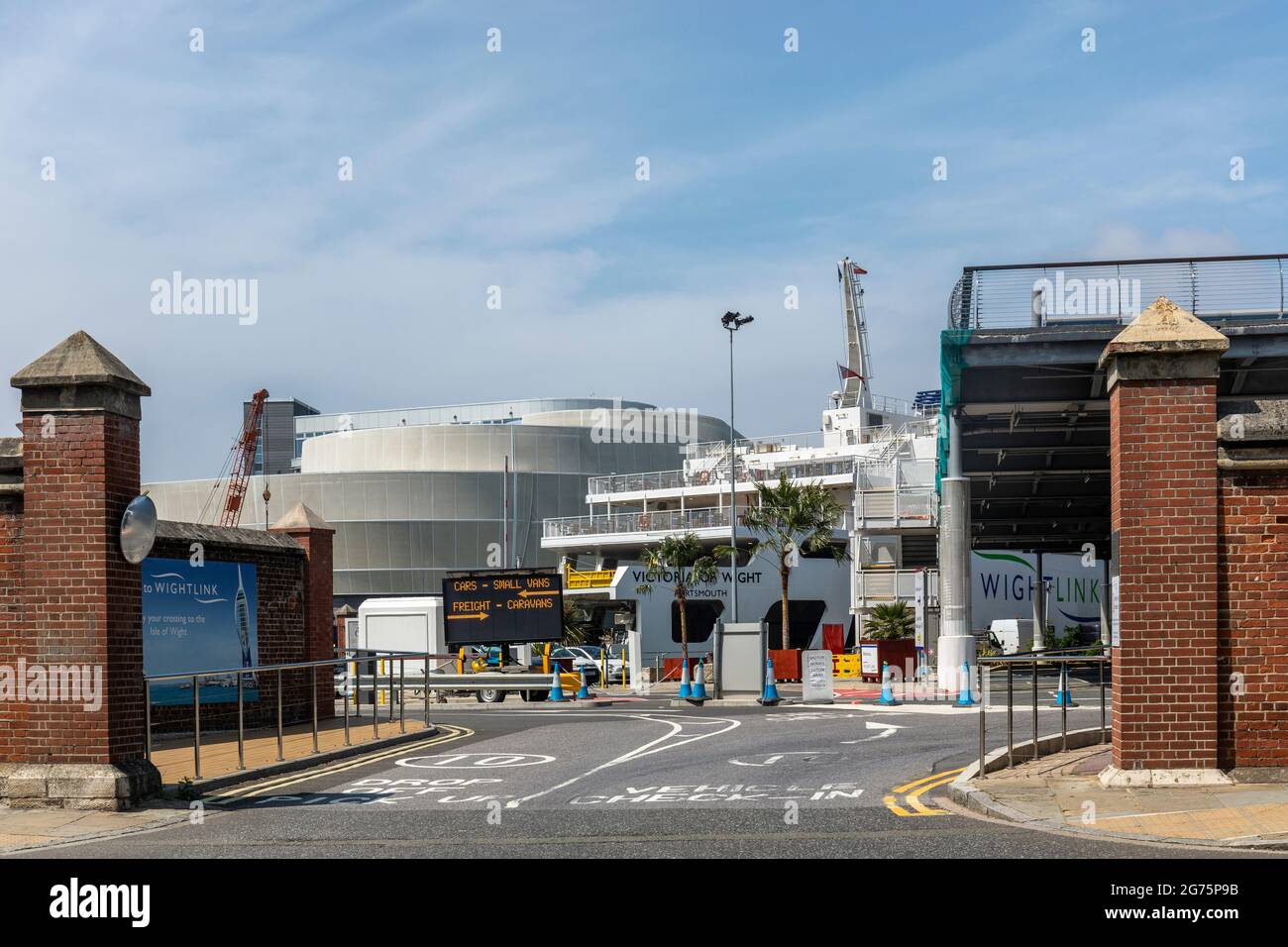 Entrance to the Isle of Wight Wightlink ferries, Portsmouth, Portsea ...
