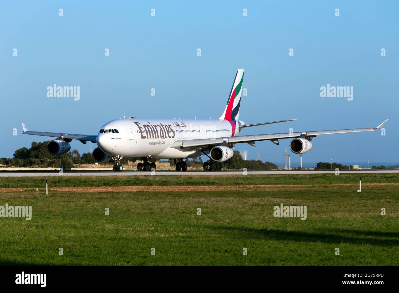 Emirates Airbus A340-313 [A6-ERM] departing to Dubai, after coming from ...