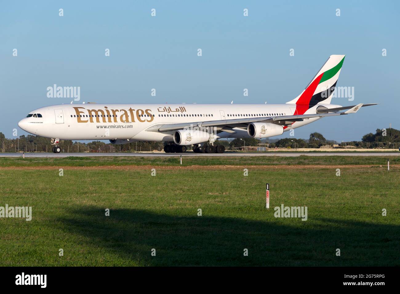 Emirates Airbus A340-313 [A6-ERM] departing to Dubai, after coming from ...