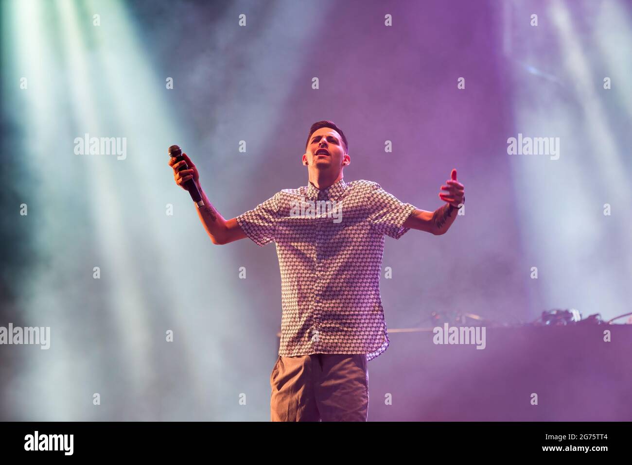 Valencia, Spain. 10th July, 2021. Danny Romero performs live on stage ...