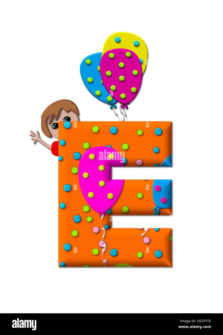 The letter E, in the alphabet set Preparing to Party, is filled with ...