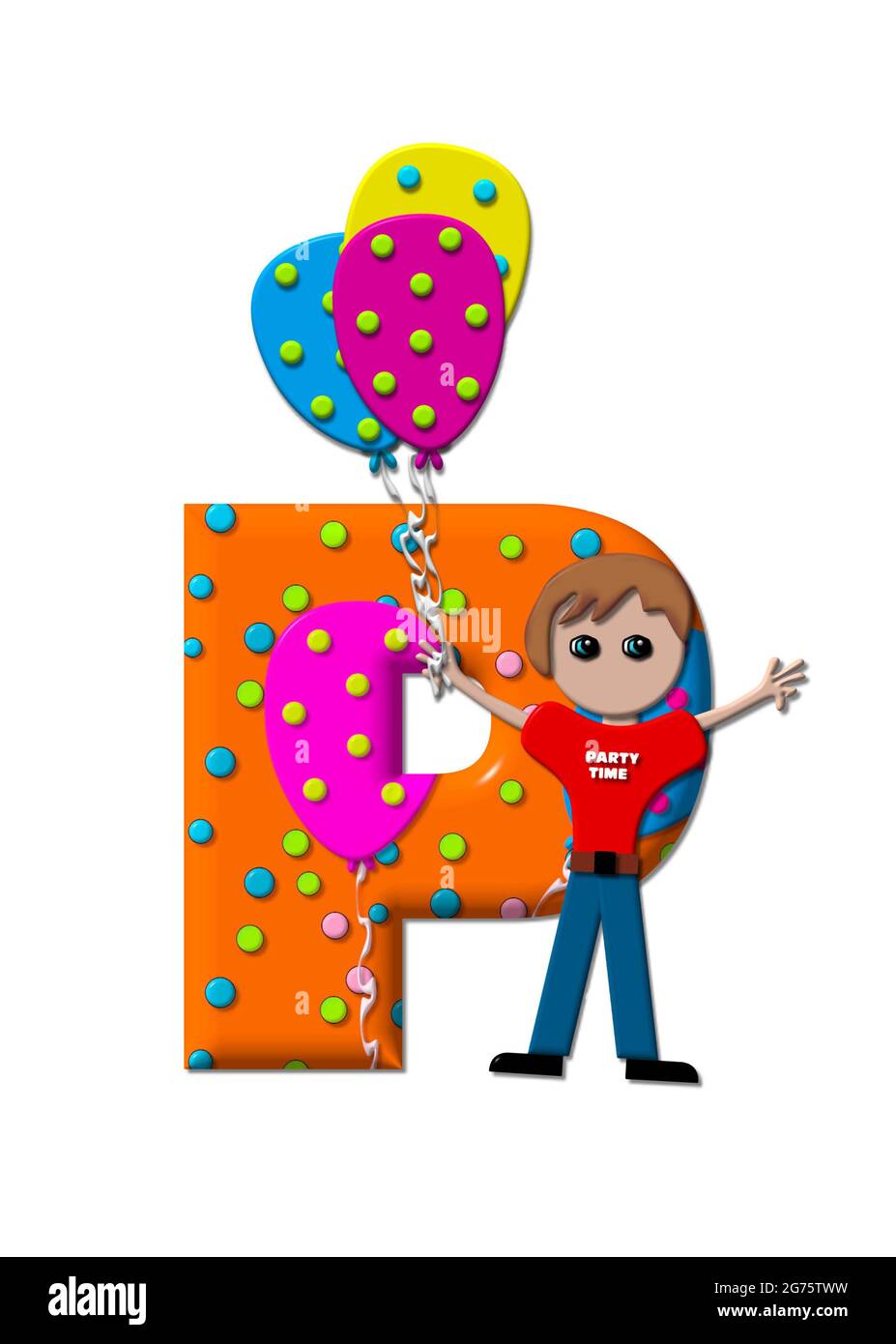 The letter P, in the alphabet set Preparing to Party, is filled with ...