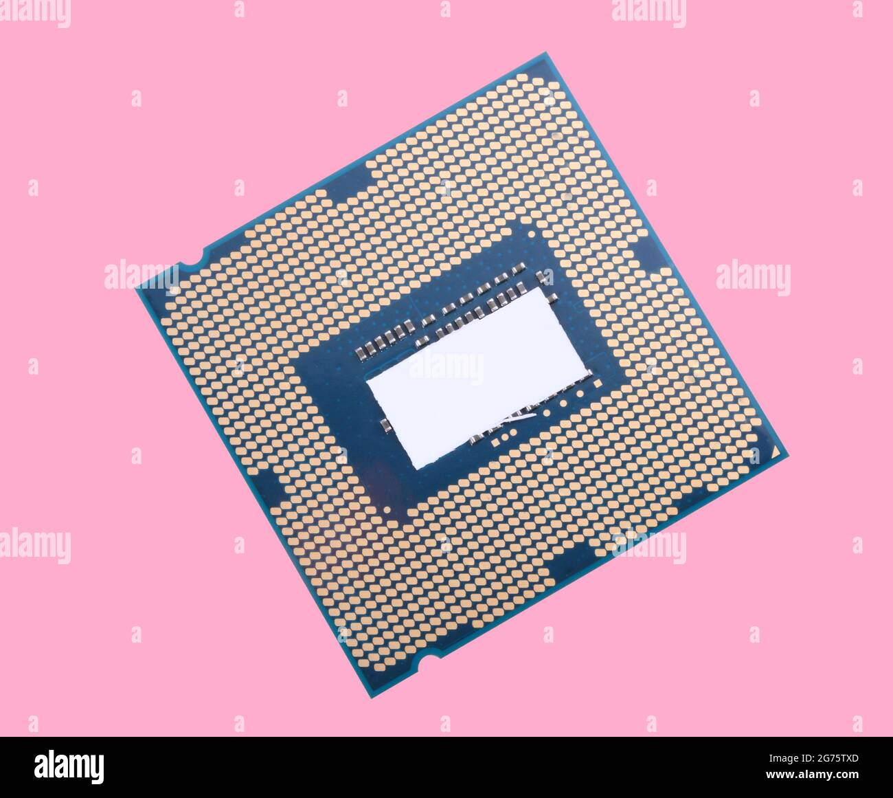 central Processor unit isolated on pink background at dry sunny day ...
