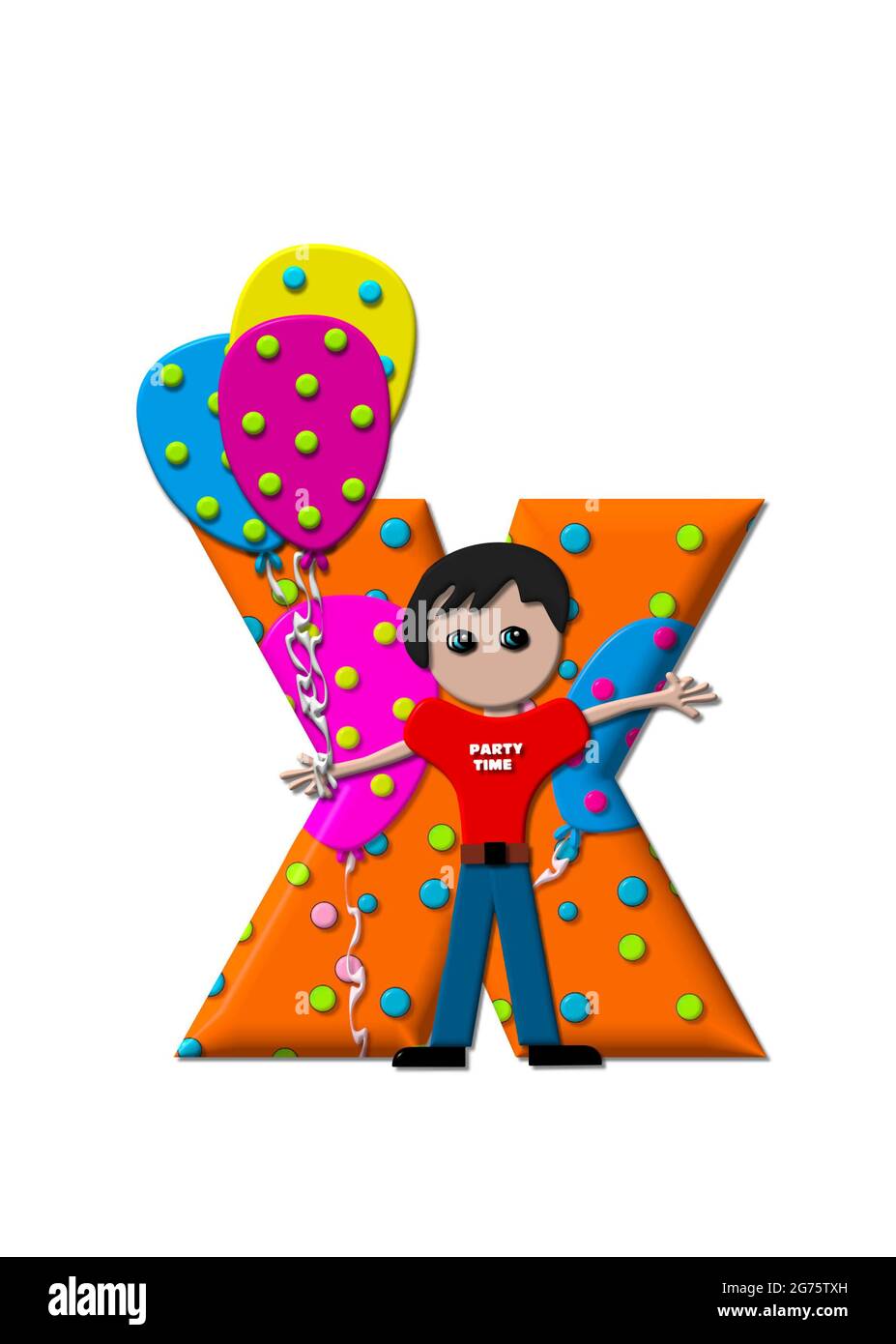 The letter X, in the alphabet set Preparing to Party, is filled with ...