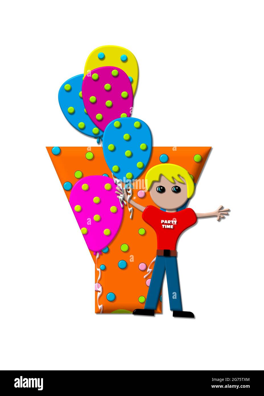 The letter Y, in the alphabet set Preparing to Party, is filled with ...