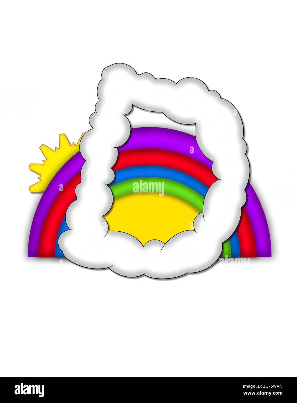 The letter D, in the alphaet set Rainbow, is shaped like a fluffy cloud ...