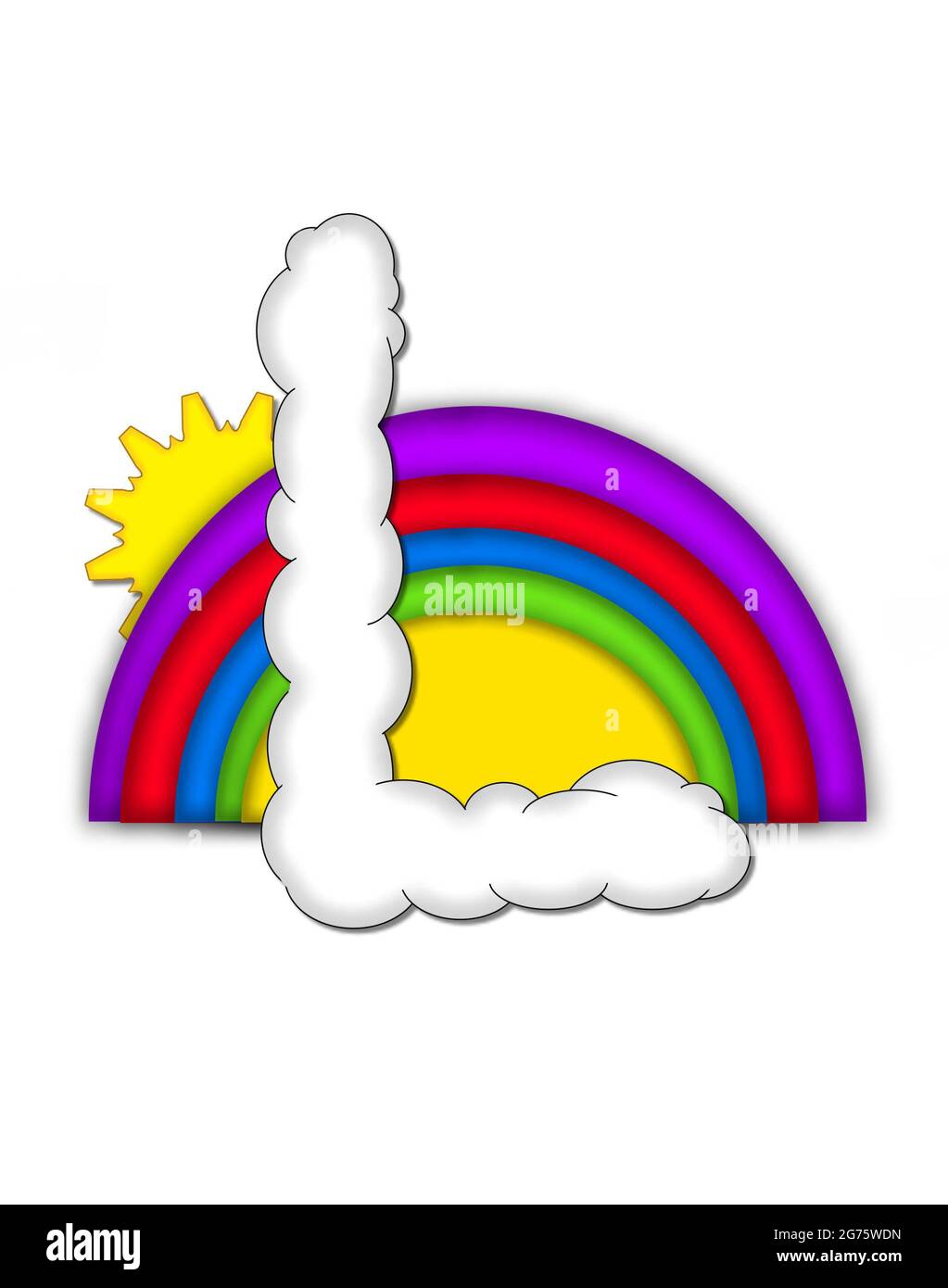 The letter L, in the alphaet set Rainbow, is shaped like a fluffy cloud ...