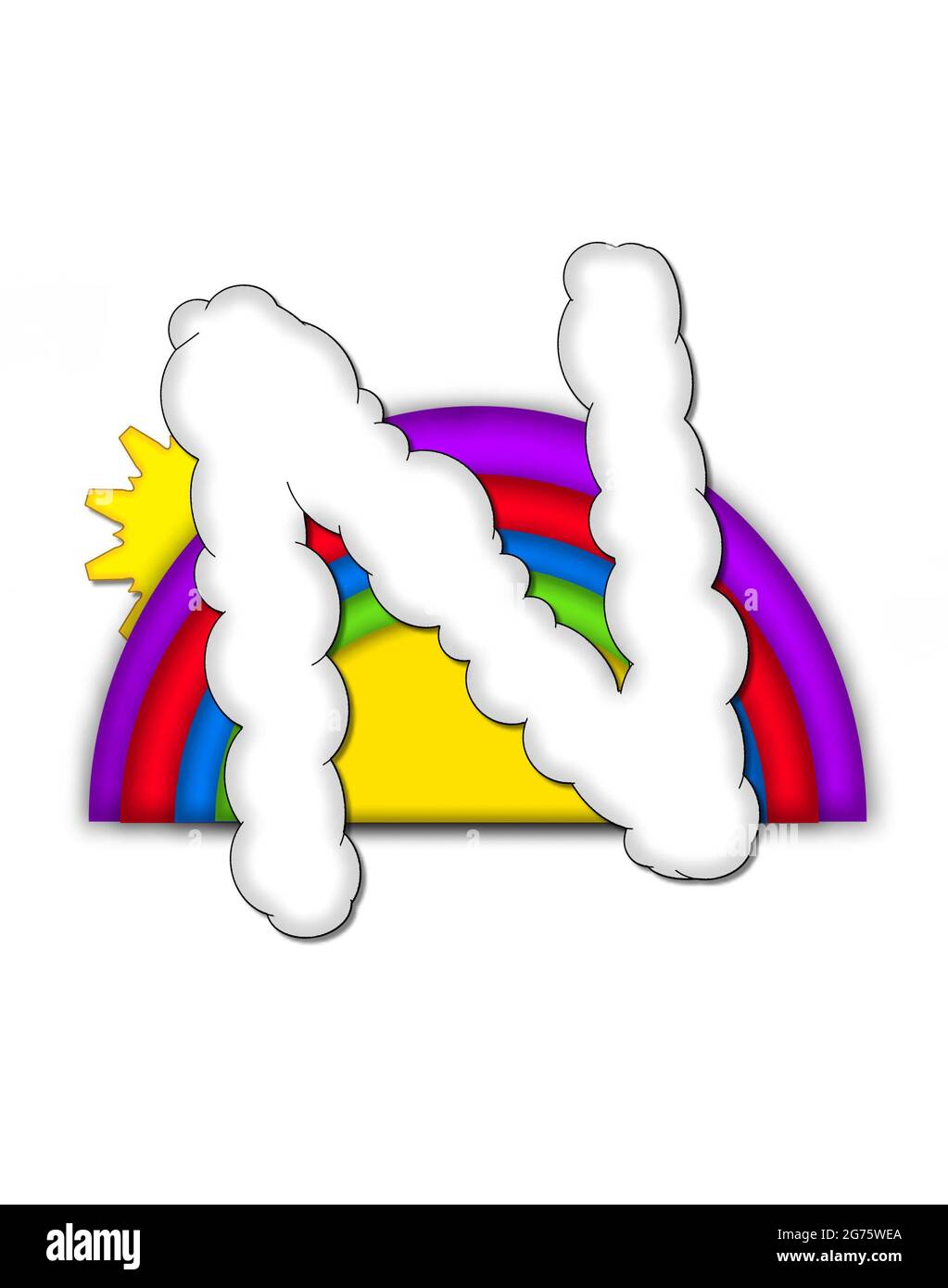 The Letter N In Rainbow