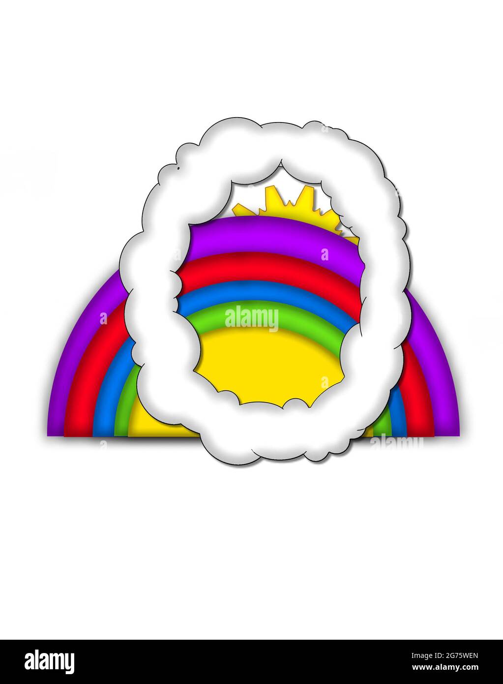 The letter O, in the alphaet set Rainbow, is shaped like a fluffy cloud ...