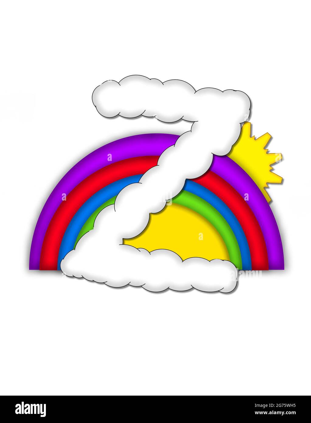 The letter Z, in the alphaet set Rainbow, is shaped like a fluffy cloud ...