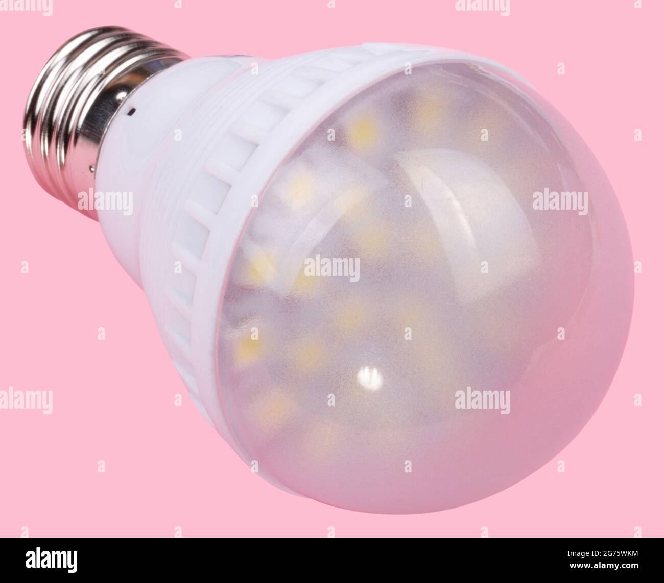 Led Tube Lamp on Pink Background Stock Photo - Alamy